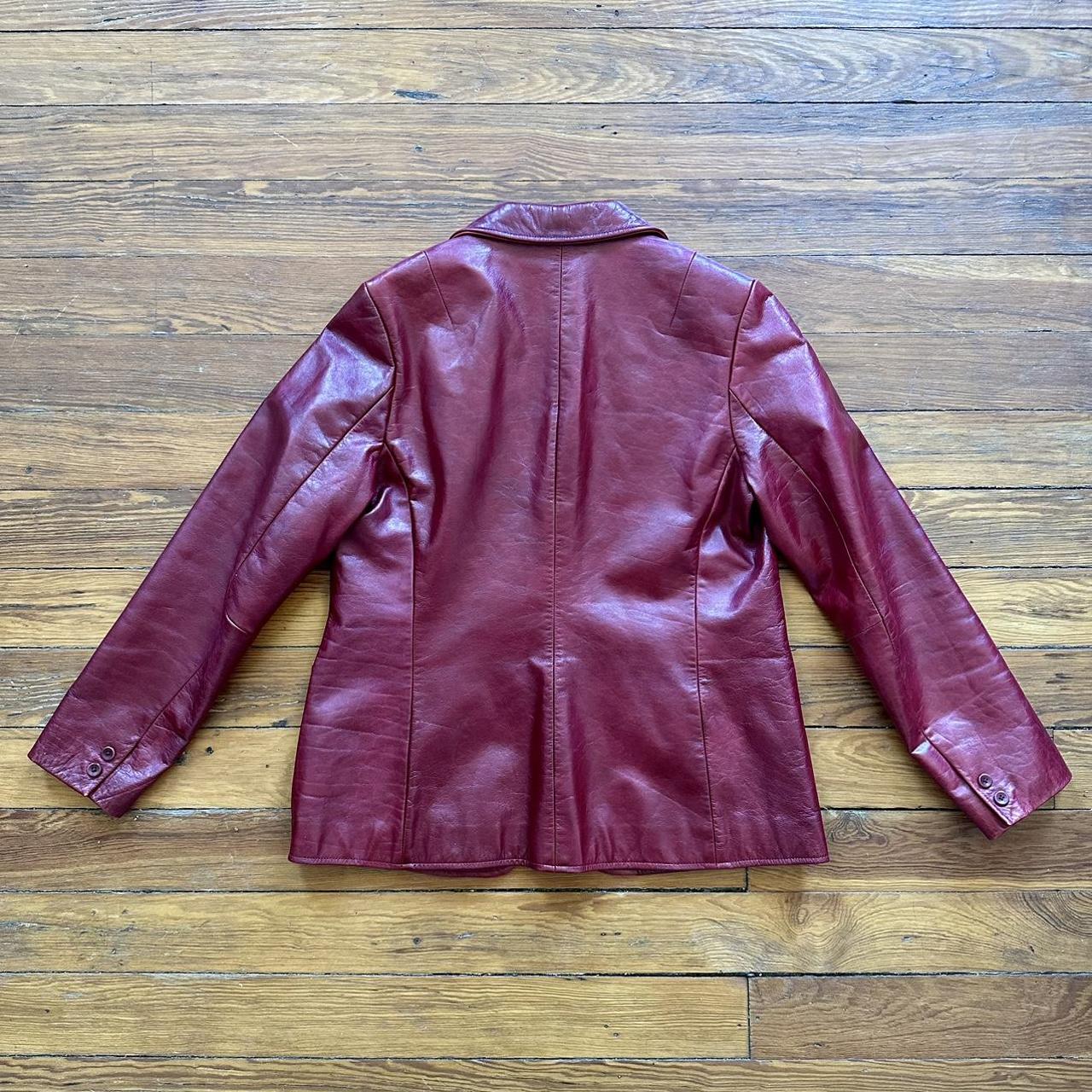 2000s Gap red leather blazer The most amazing... - Depop