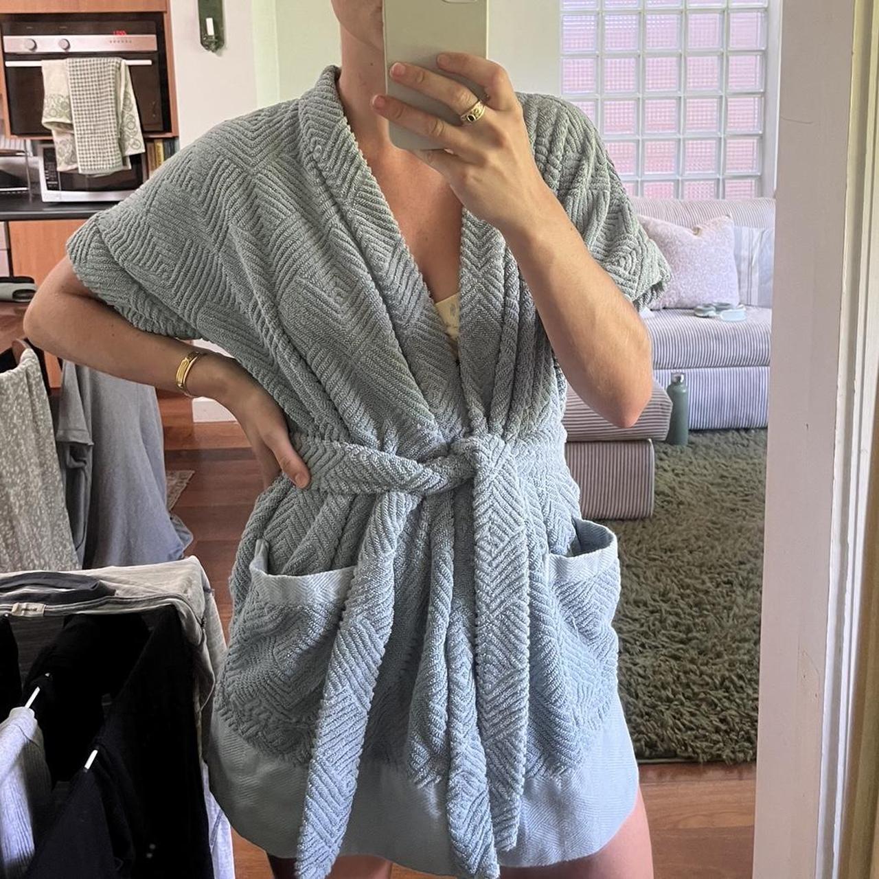 Blue Terry towel robe similar to Lucy folk Brand... - Depop
