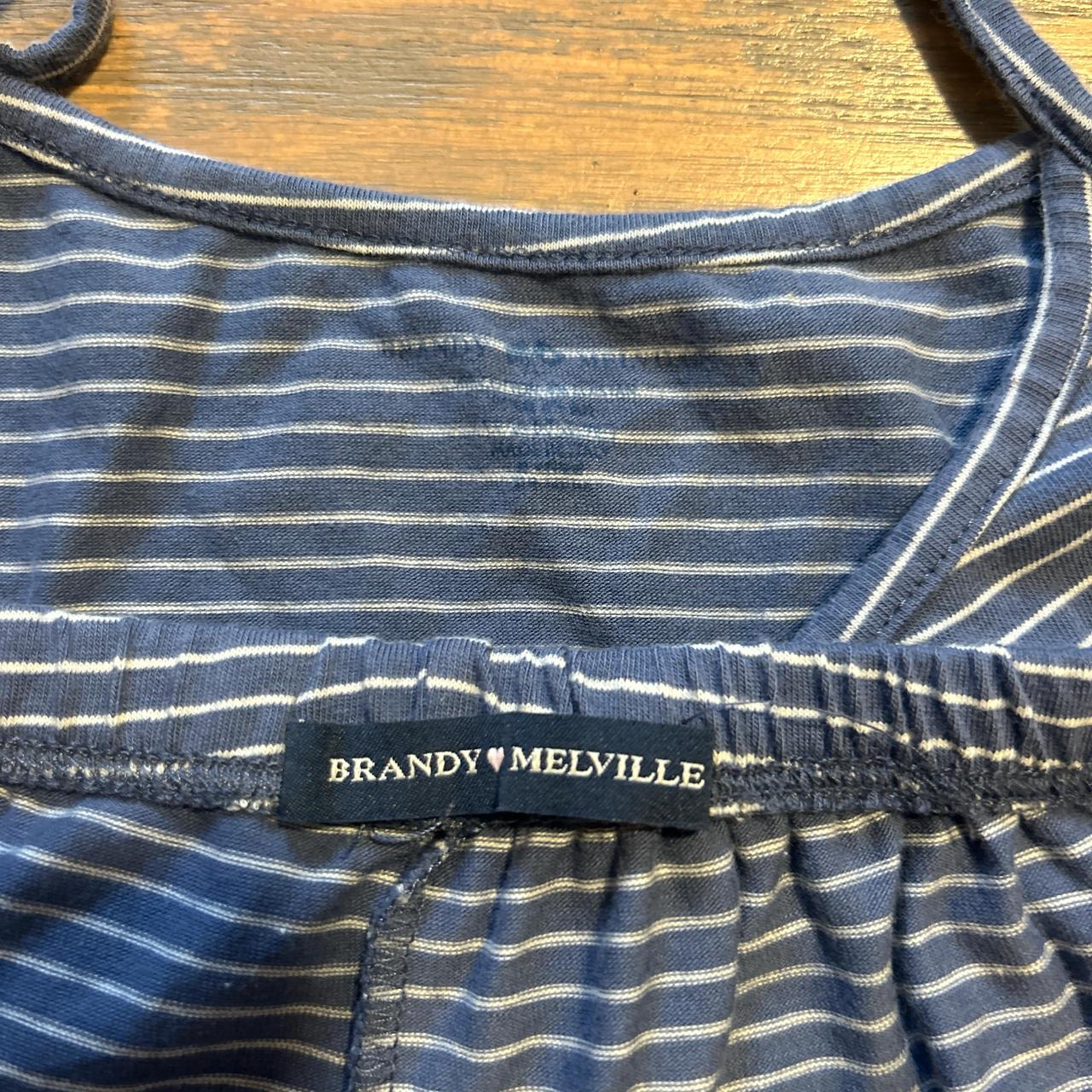 Brandy Melville striped pj set💙🤍 Perfect condition!... | Depop