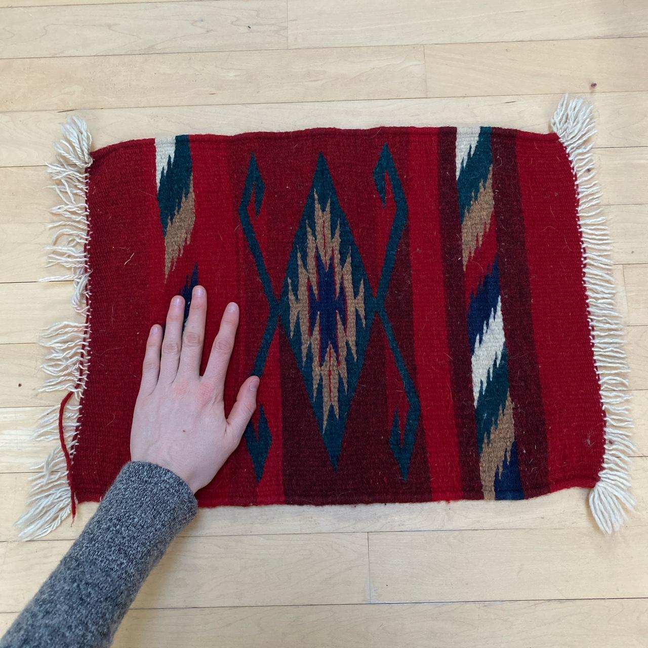 Cute little rug looks like wool but i did a burn... - Depop