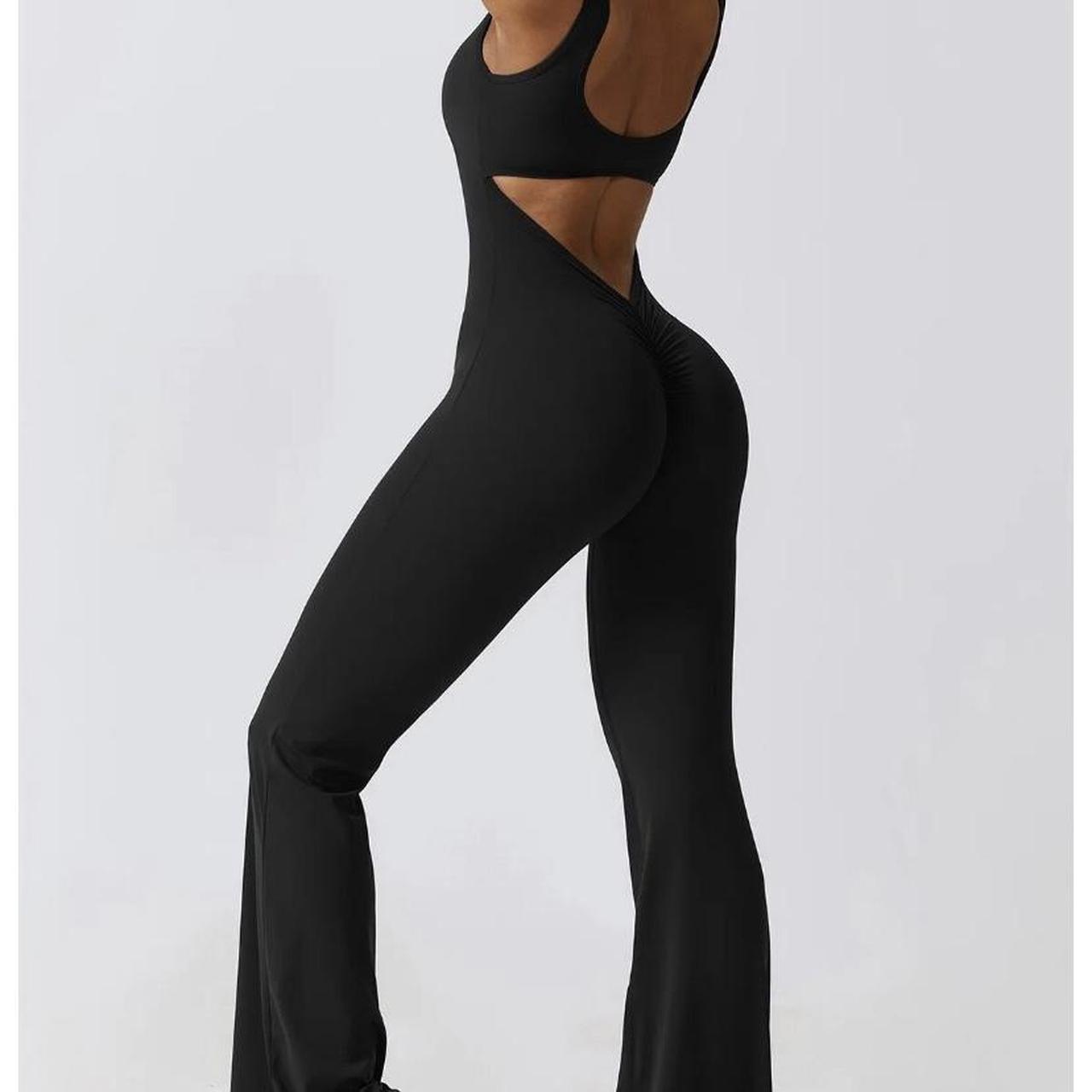 Flared jumpsuit, ruched leggings, leotard, gym set,... - Depop