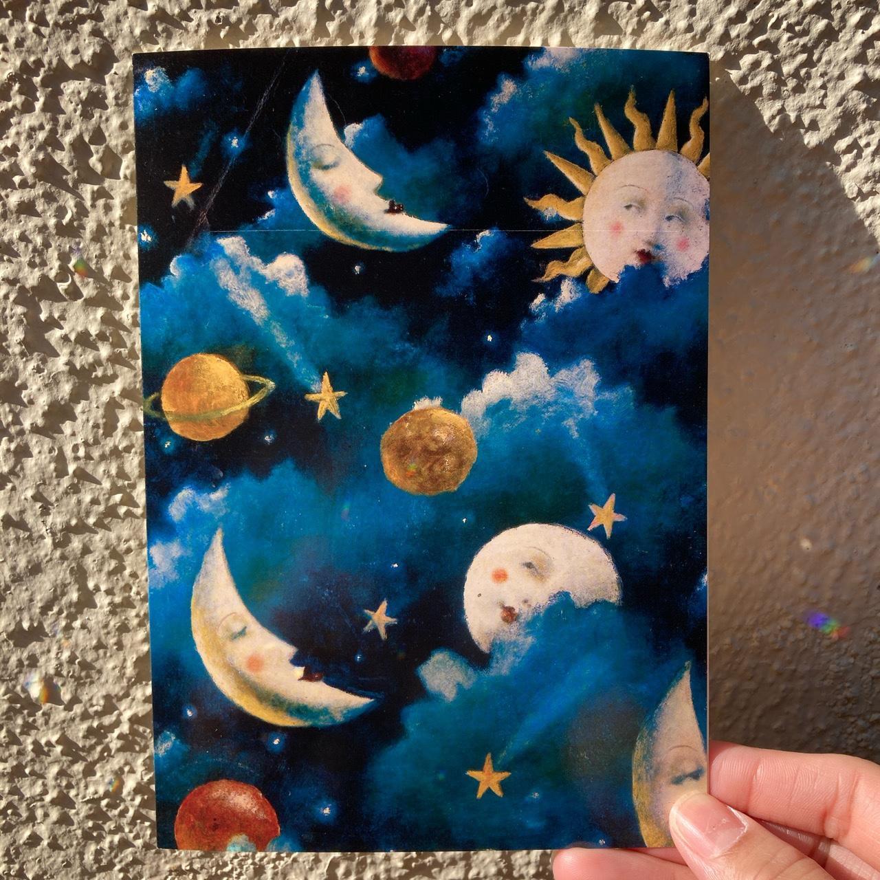 Stephen Mackey Celestial Sun, Moon and Planet Print... - Depop