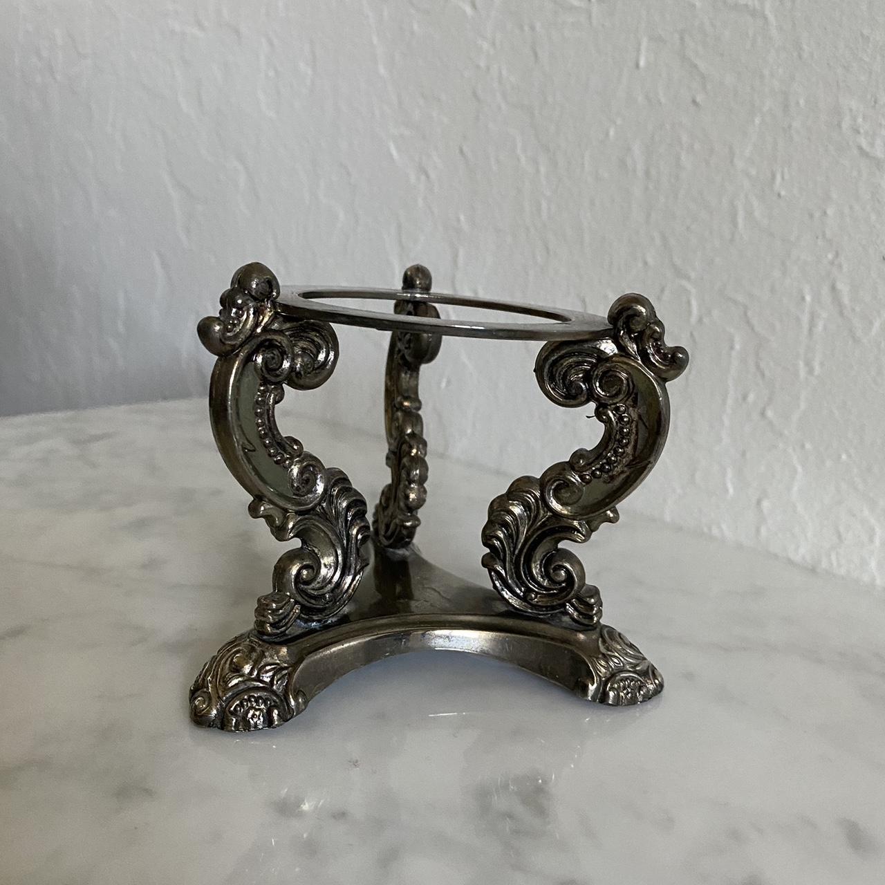 Vintage silver plated goldinger crystal ball stand - Depop