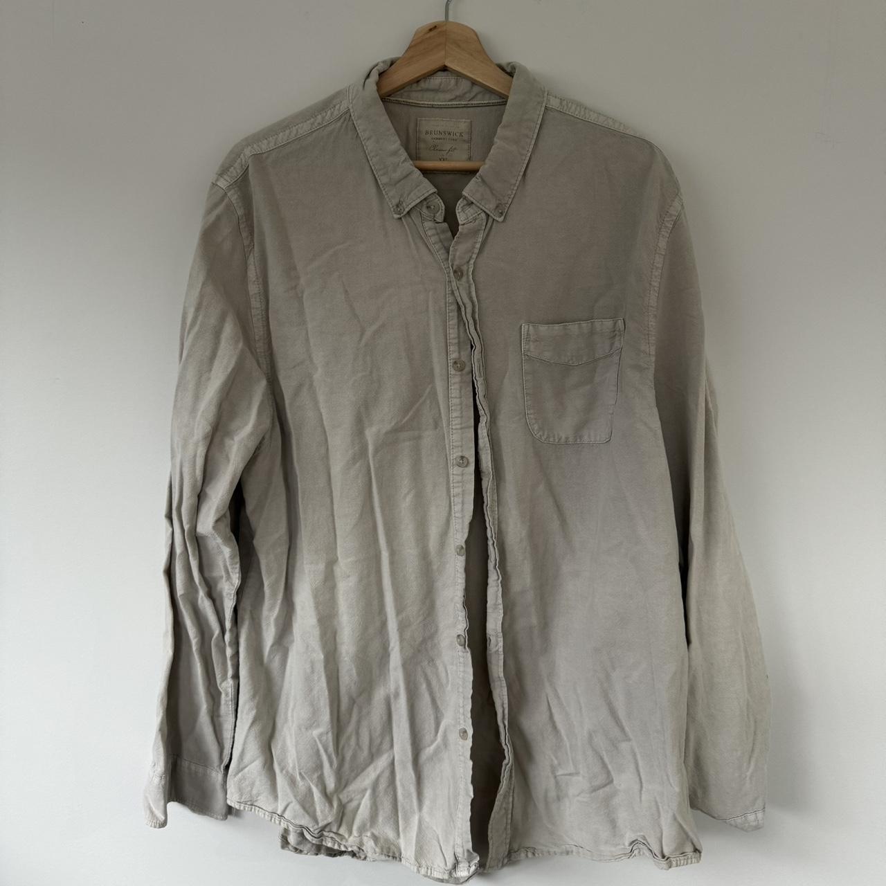 Men’s Light Tan Button-Up - Versatile and... - Depop