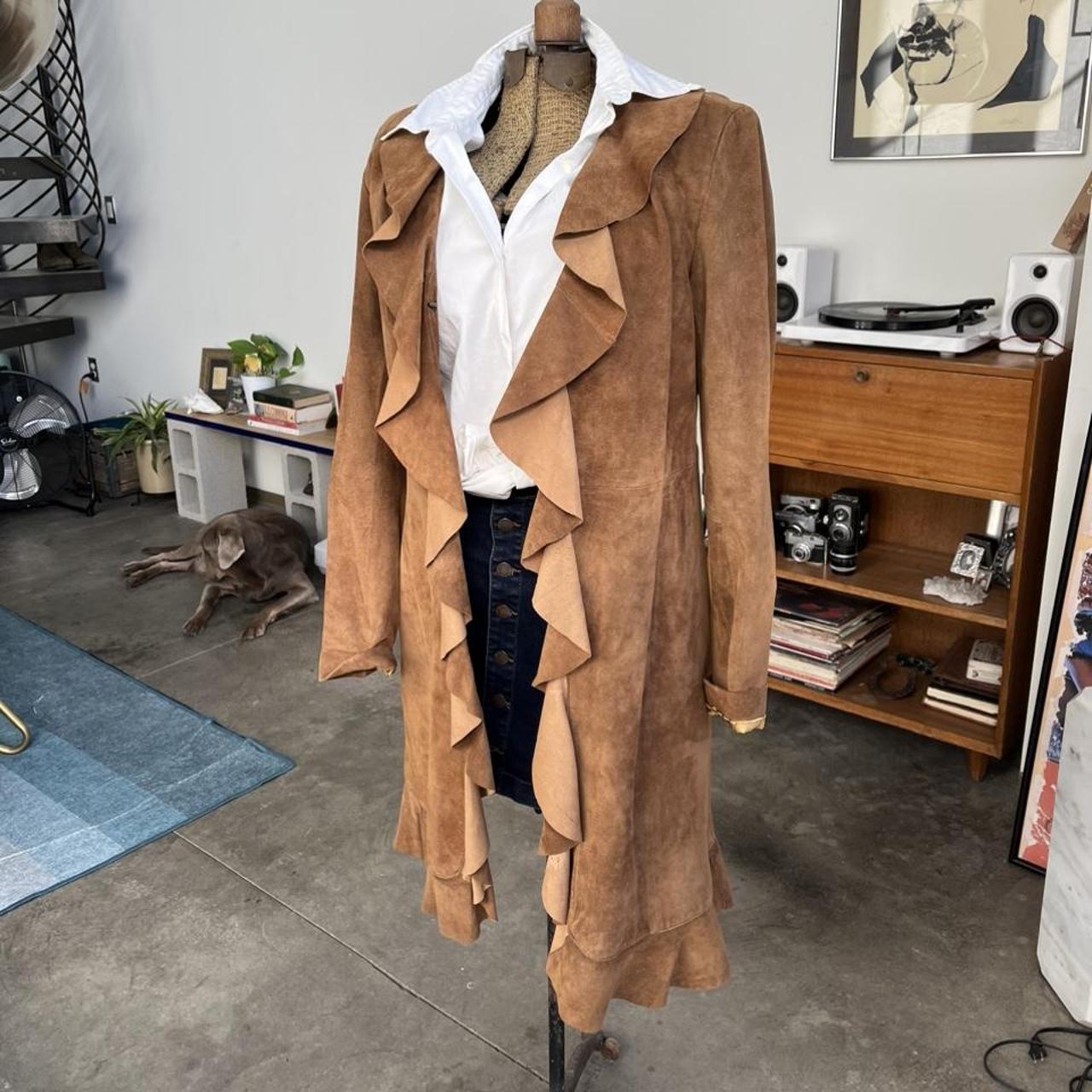 Bohemian suede long ruffled coat. Pennylane vibes :)... - Depop