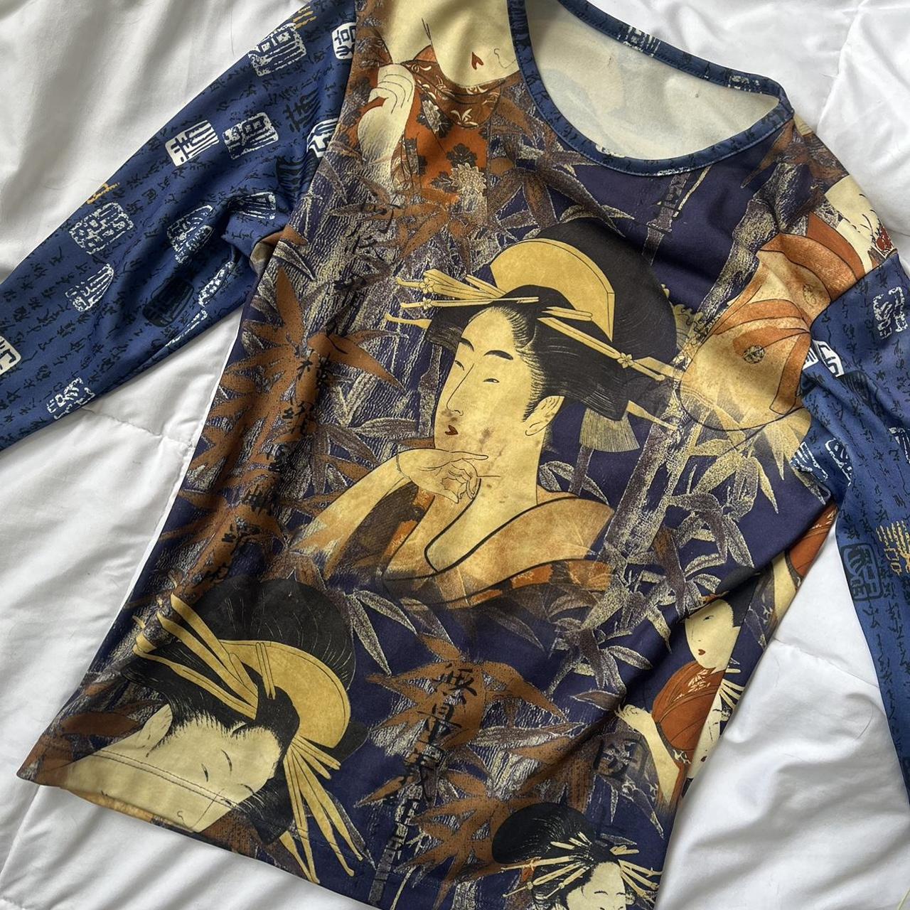 Super cool 90s Japanese style print long sleeve.... - Depop