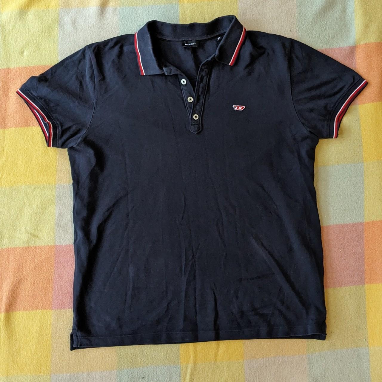 diesel crop sleeve logo polo, fits a medium to... - Depop