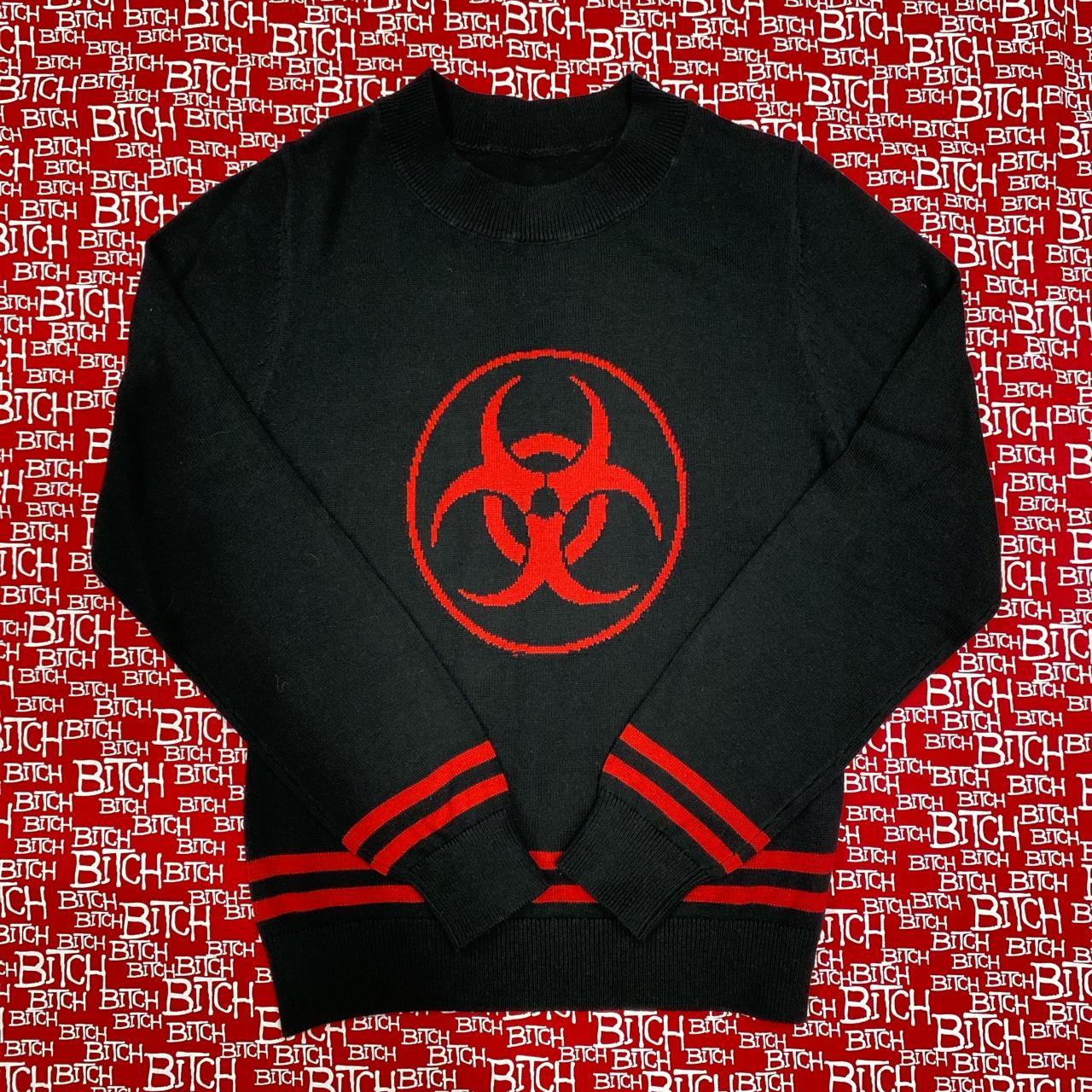 SAMPLE custom biohazard knit sweater ☣️ depop... - Depop