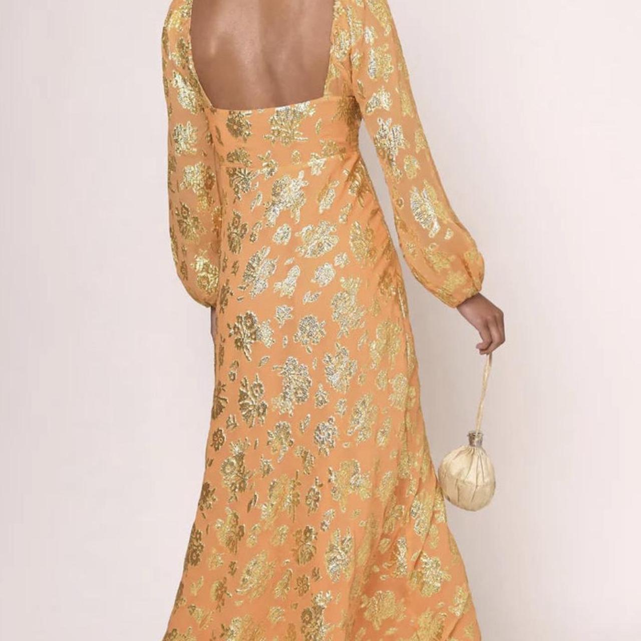 Rixo Gio Lily - absolutely stunning orange with gold... - Depop