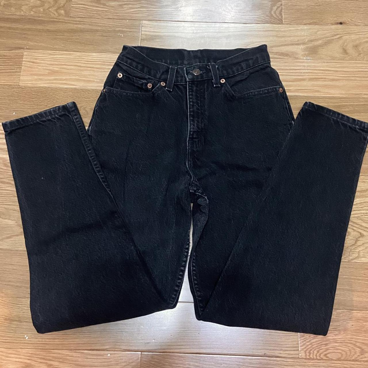 Levis 512 black denim jeans size medium 7 Fits 25... - Depop