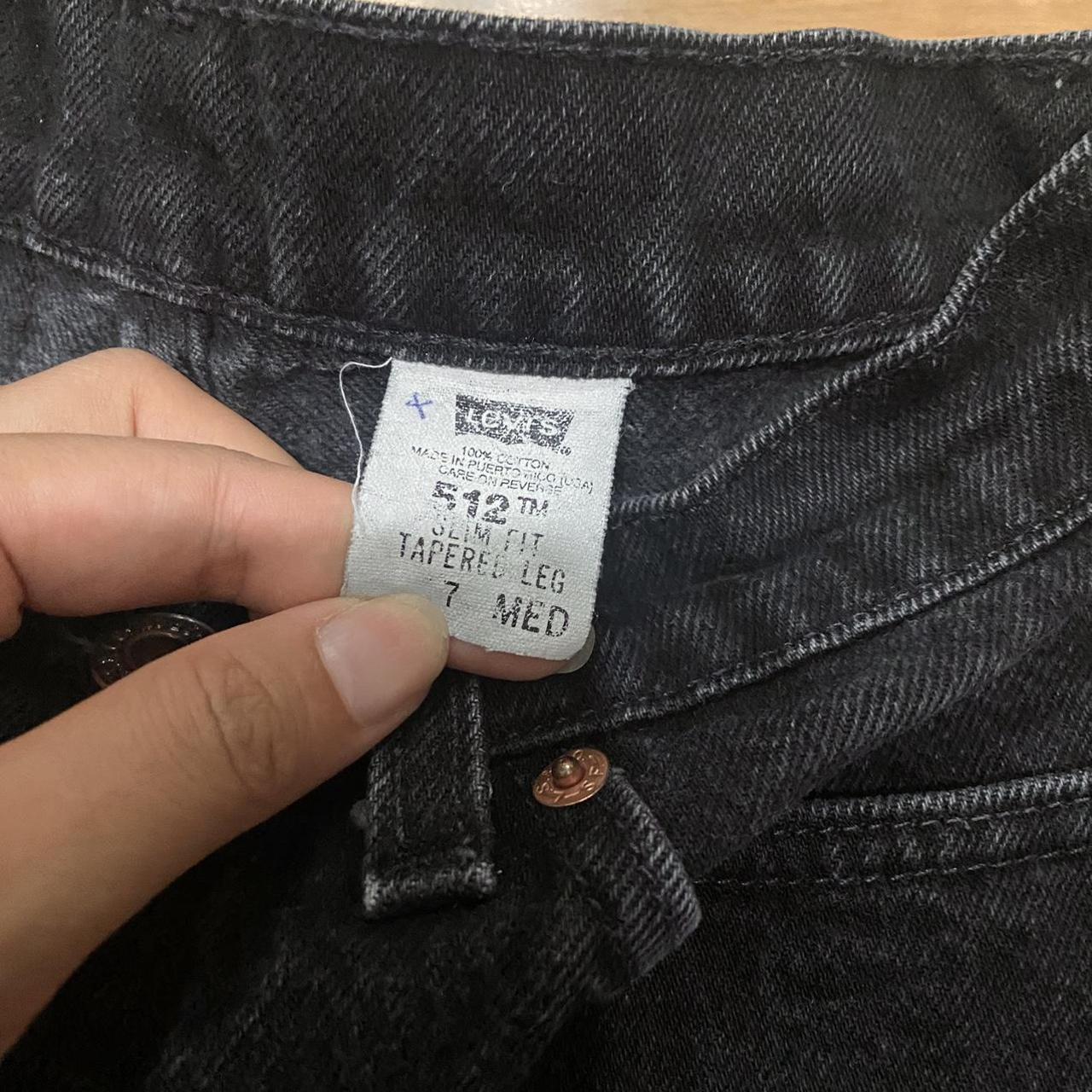 Levis 512 black denim jeans size medium 7 Fits 25... - Depop