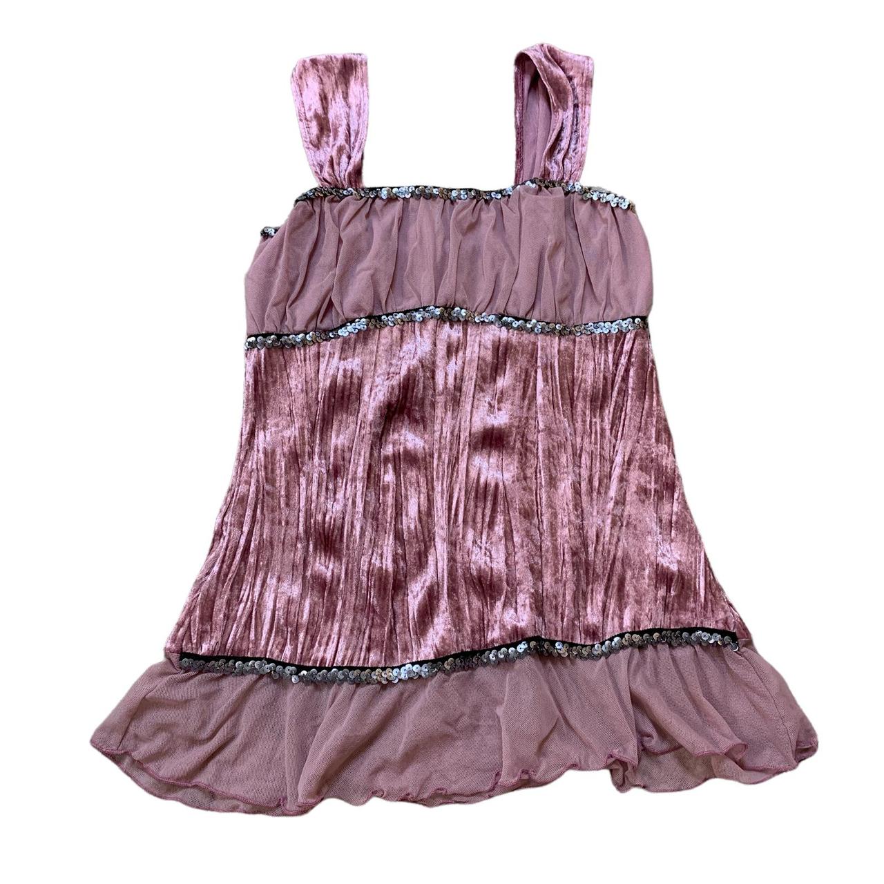 Vanity Pink Y2K Soft Girl Velour Sparkle Layered... - Depop