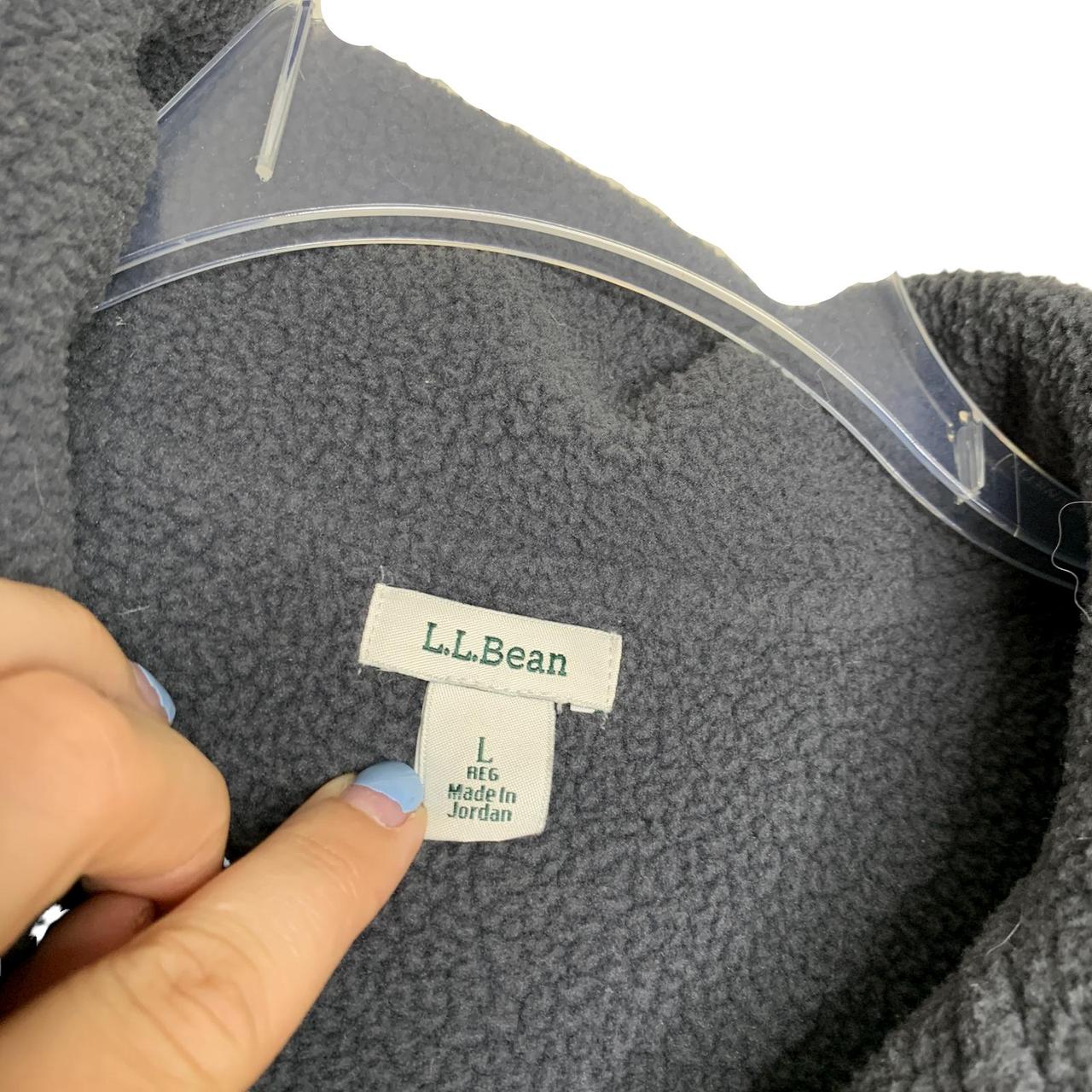 L.L. Bean Black Grey Quarter Zip Pullover Sweatshirt... - Depop