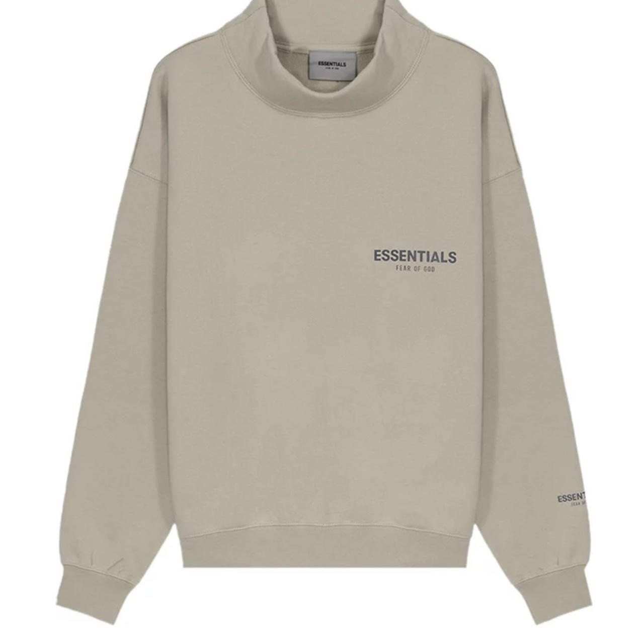 Beige Essentials mock neck sweatshirt Worn... - Depop