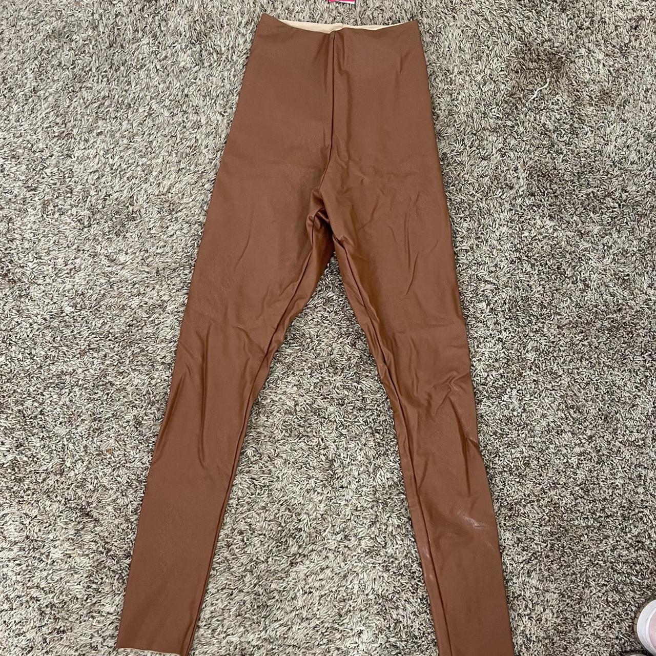 Commando brown faux leather pants/ leggings, in the... - Depop