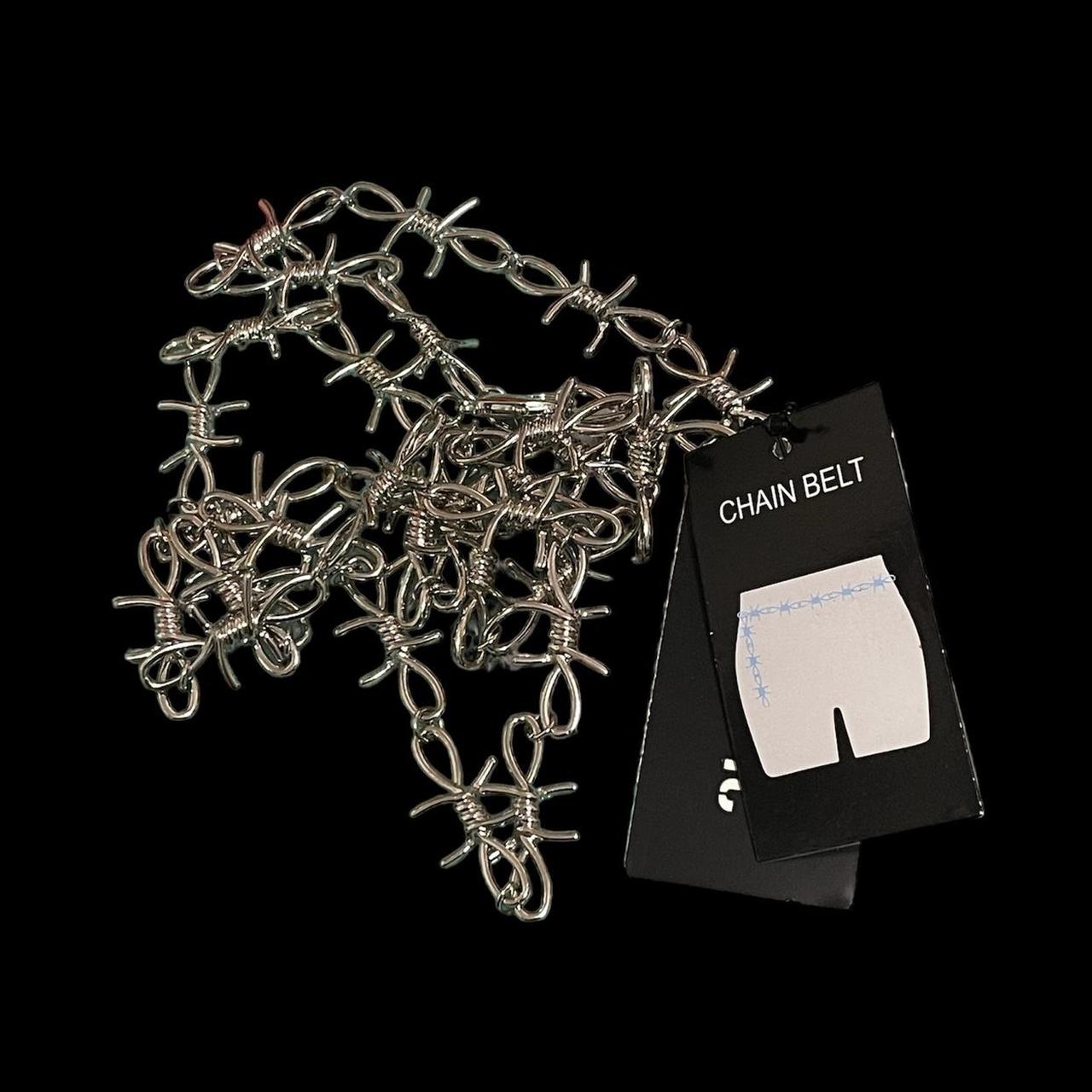 barbed wire chain belt 🖤 brand new with tags ! 47"... - Depop