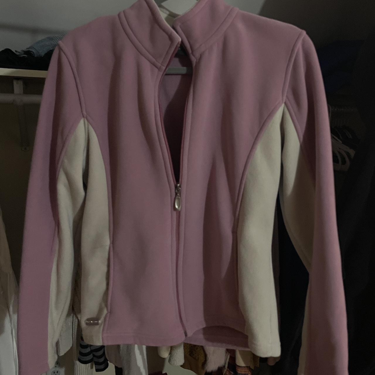 level wear ski jacket in pink and cream size smal - Depop