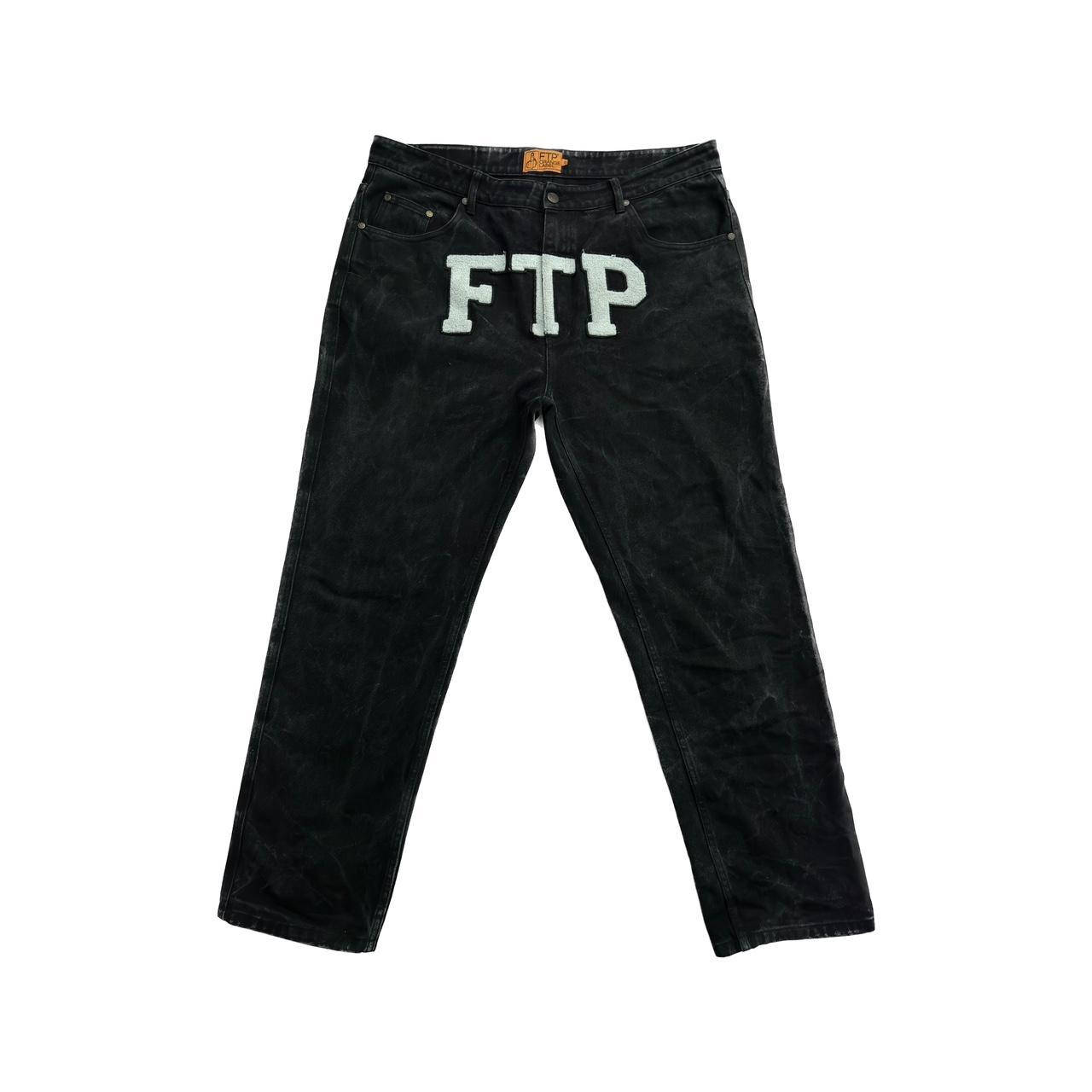 FTP PATCH DENIM sick piece front spell out patchwork... - Depop