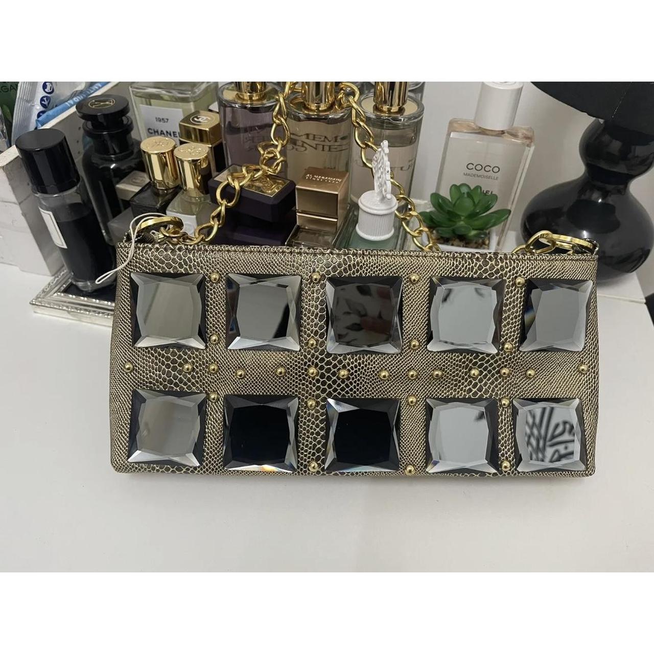 Beautiful Mirrored Gold Statement Bag Purse... - Depop