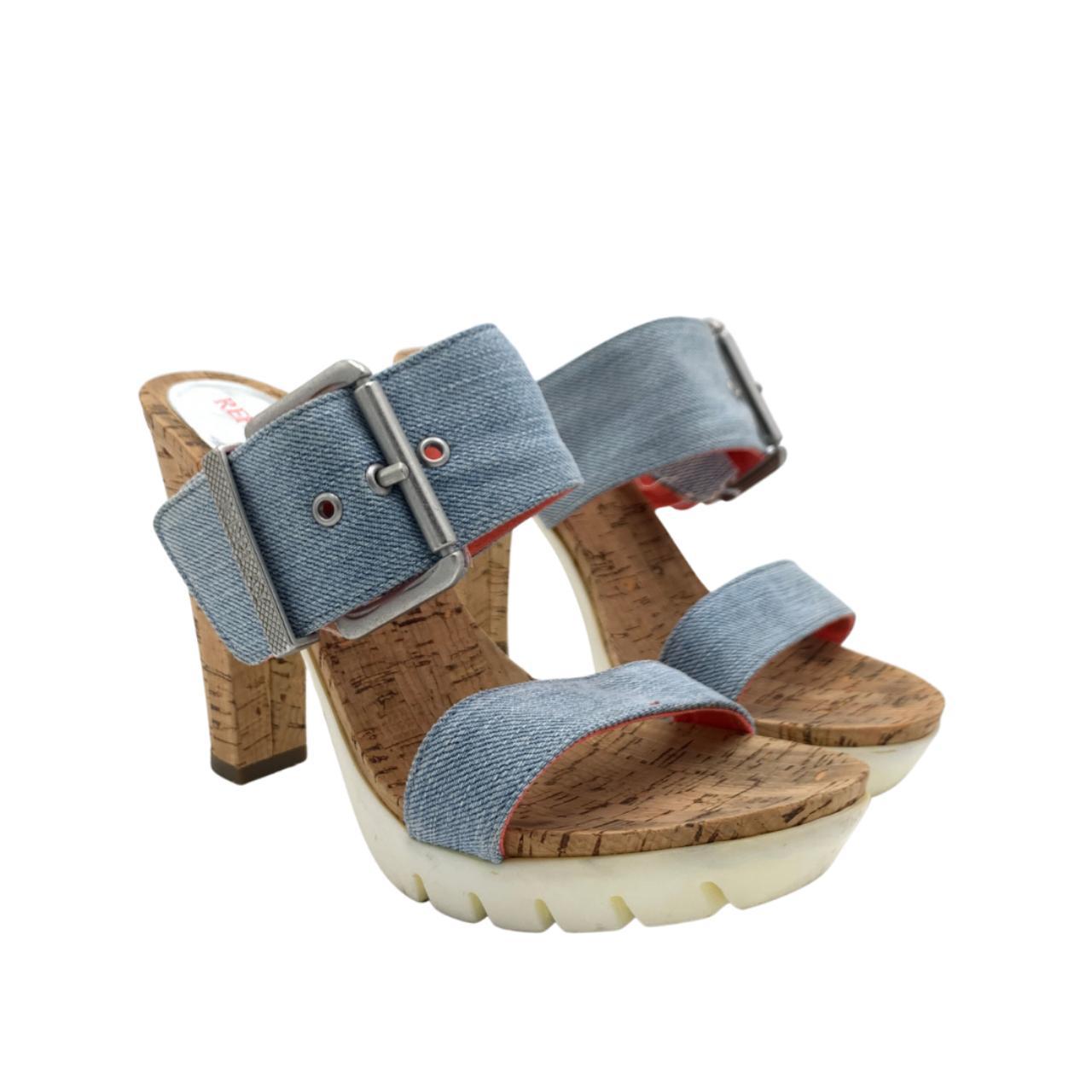 Replay Vintage Y2K Denim & Cork Heeled Sandles ️‍🔥... - Depop