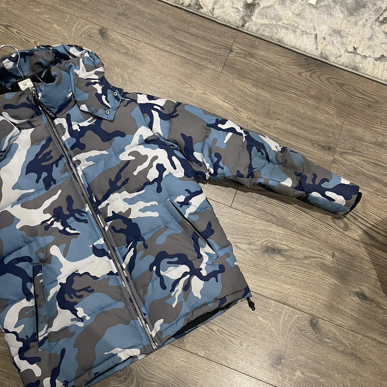 Men’s Benjart Blue Camo Puffer Jacket Size Medium... - Depop