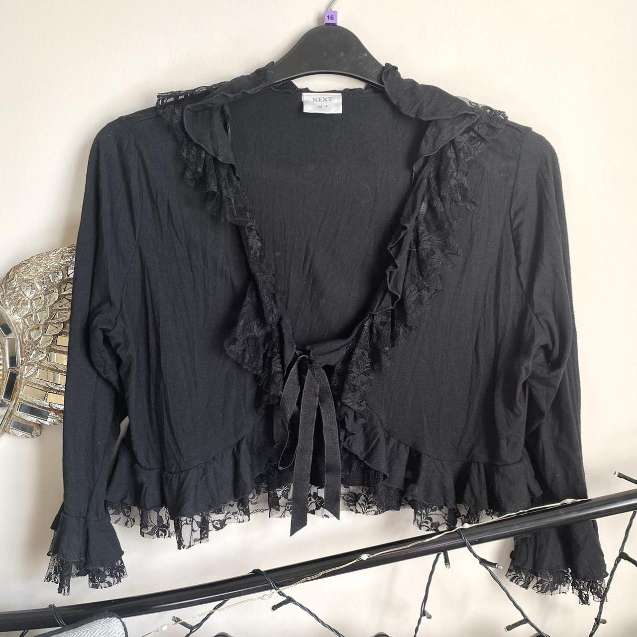 Gothic Black Ruffle Shrug/Cardigan In amazing... - Depop