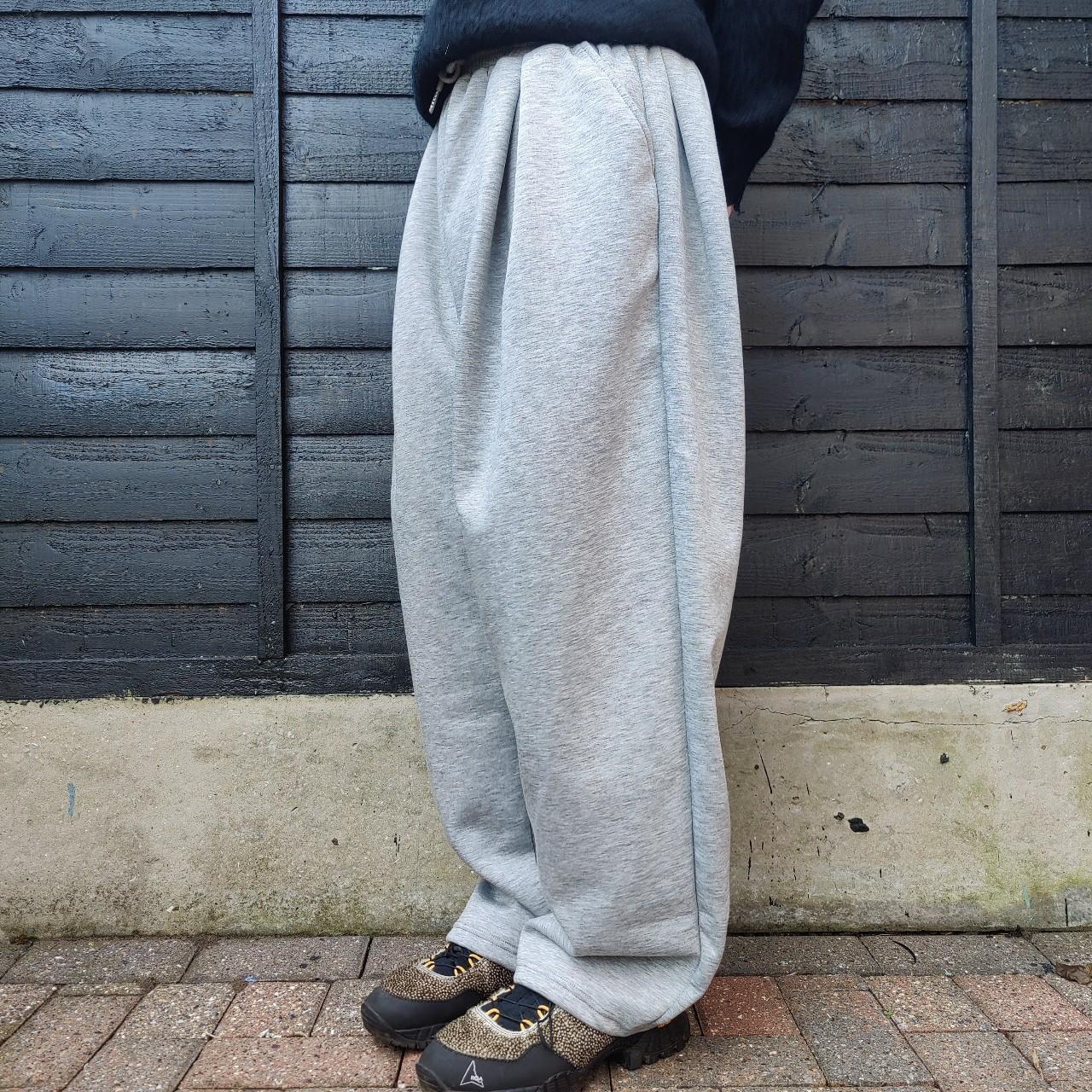 Grey Wide Leg Joggers - Fits M - Baggy fit -... - Depop