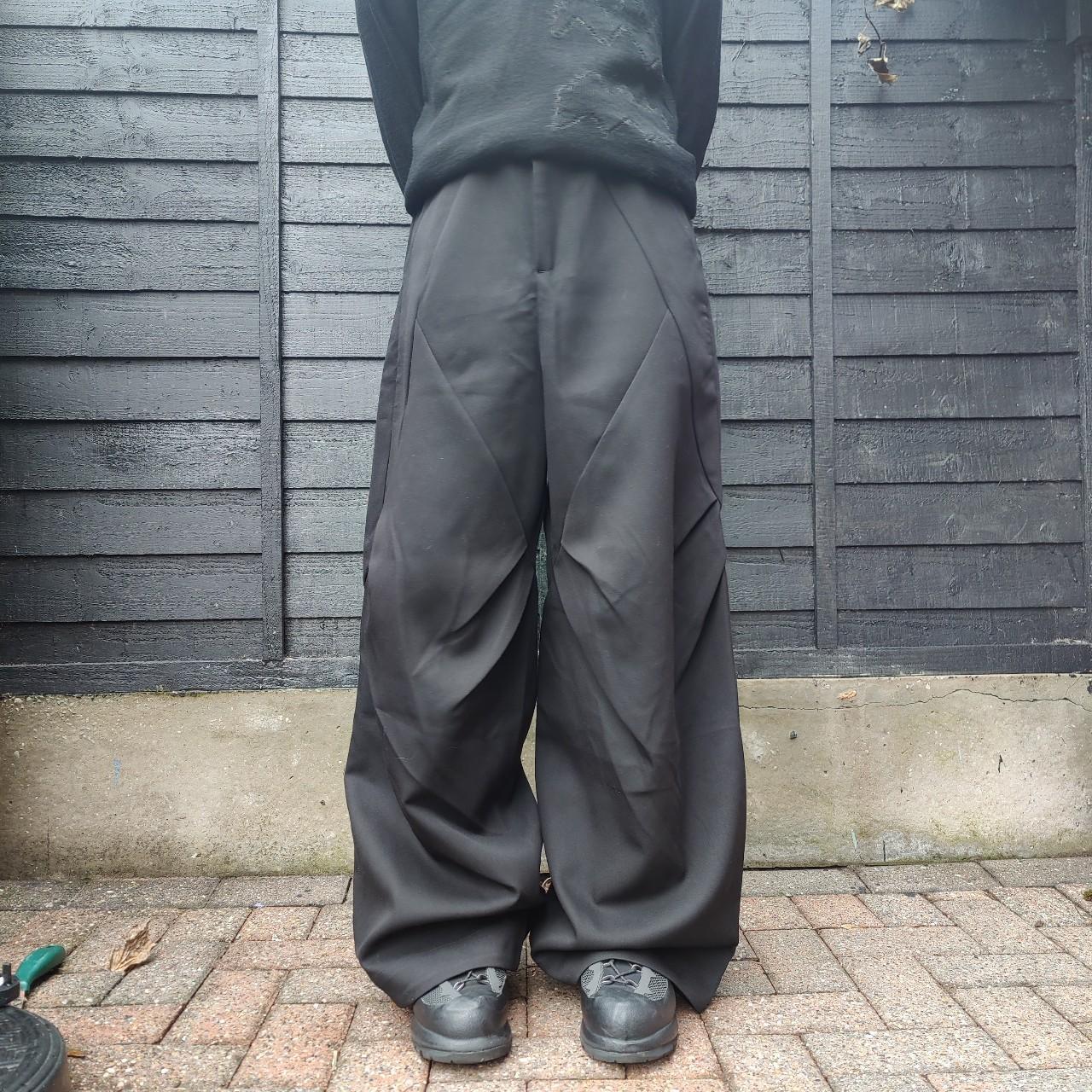 Black Pleated Baggy Trousers - Brand new - Fits... - Depop