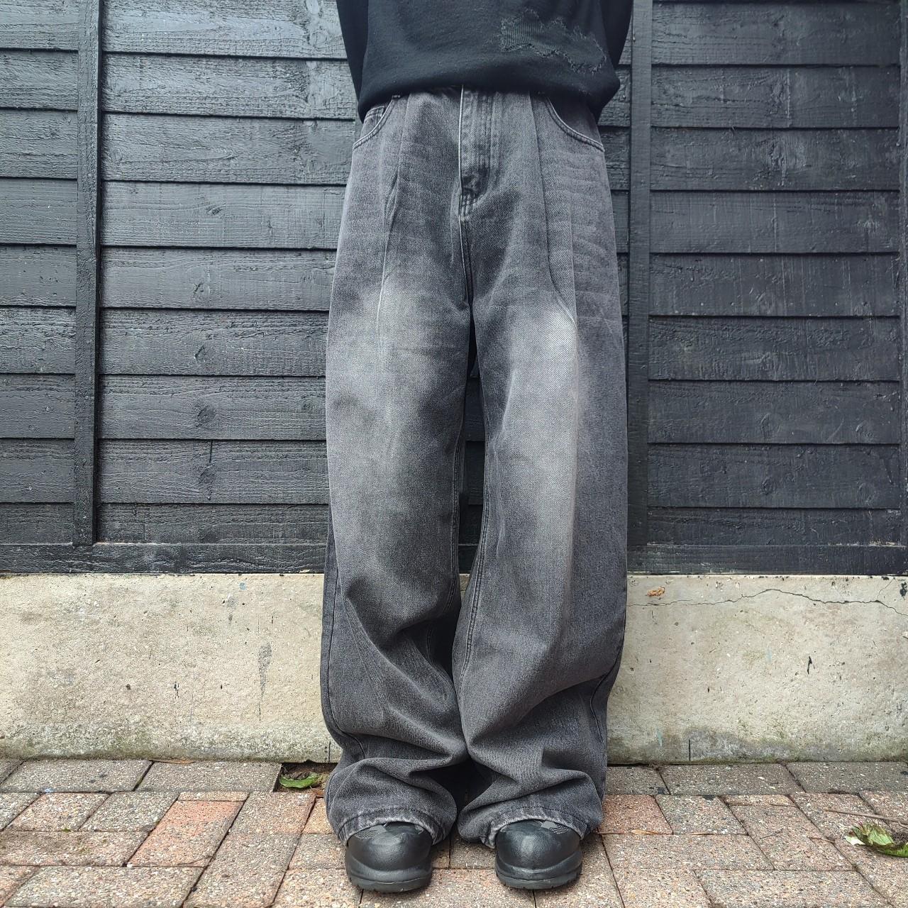 Japanese Grey Faded Baggy Denim - Brand new - Fits... | Depop