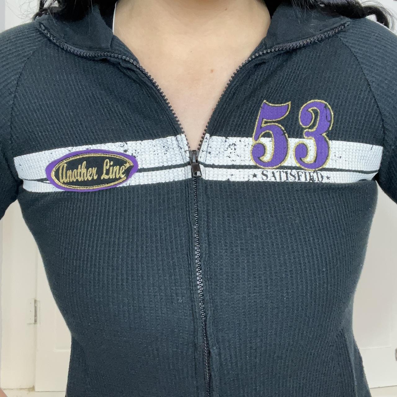 Vintage Y2K track jacket. Black zip up with graphics... - Depop