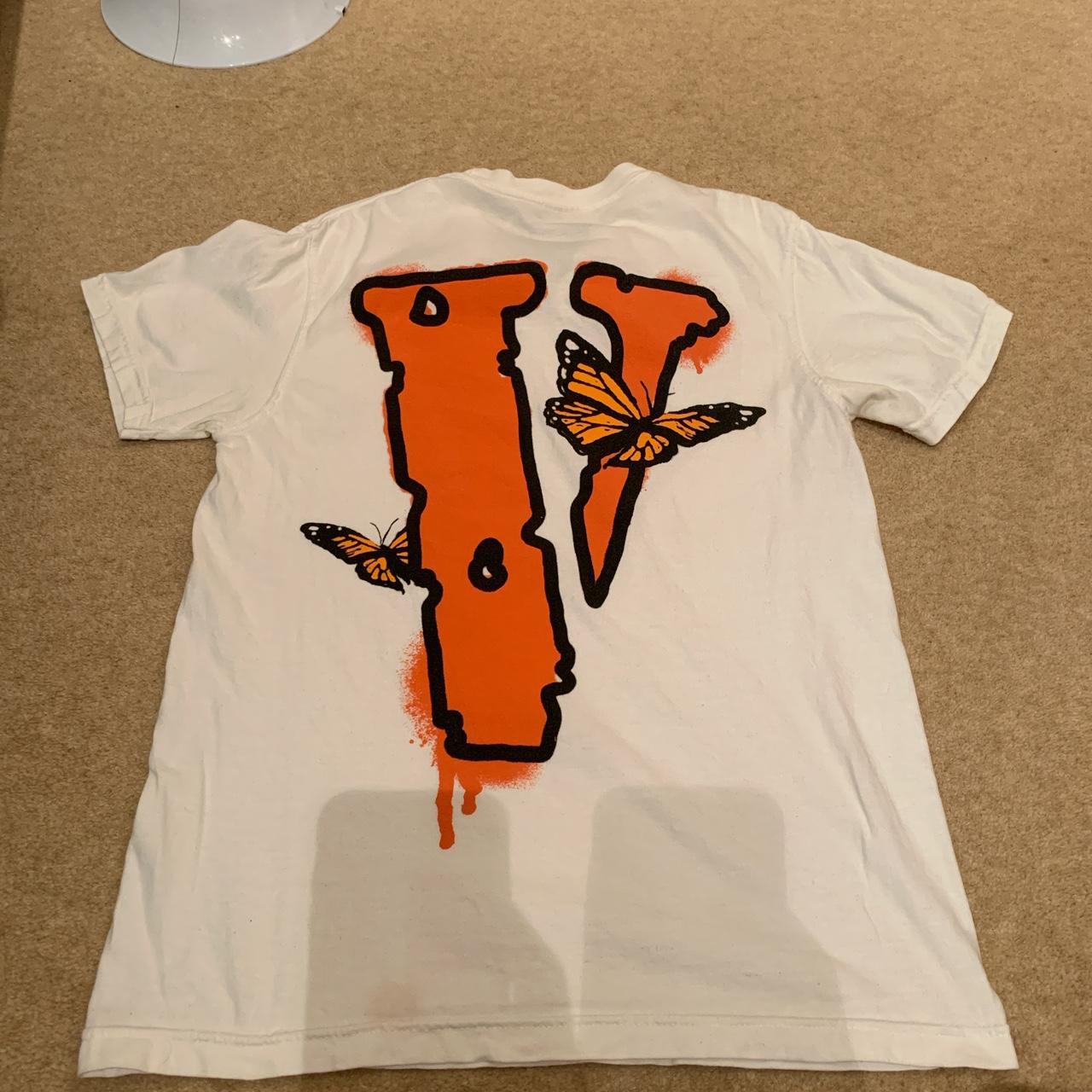 Vlone Juice WRLD tshirt in white and orange Really... - Depop
