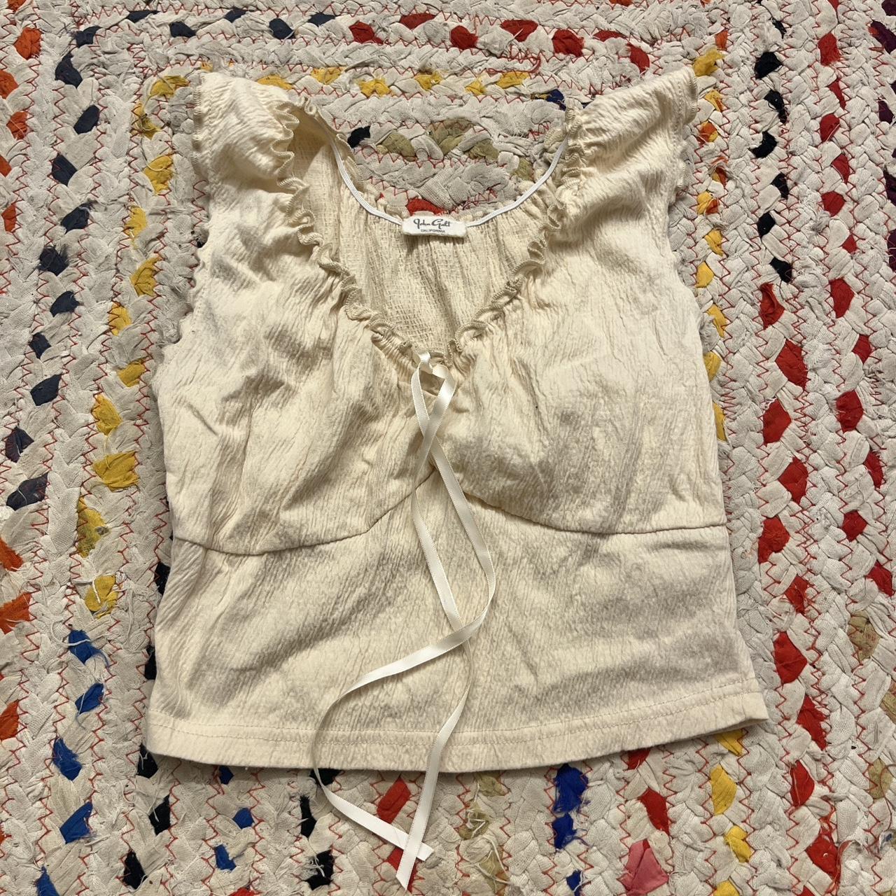 beandy melville malena top cute little bow and... - Depop