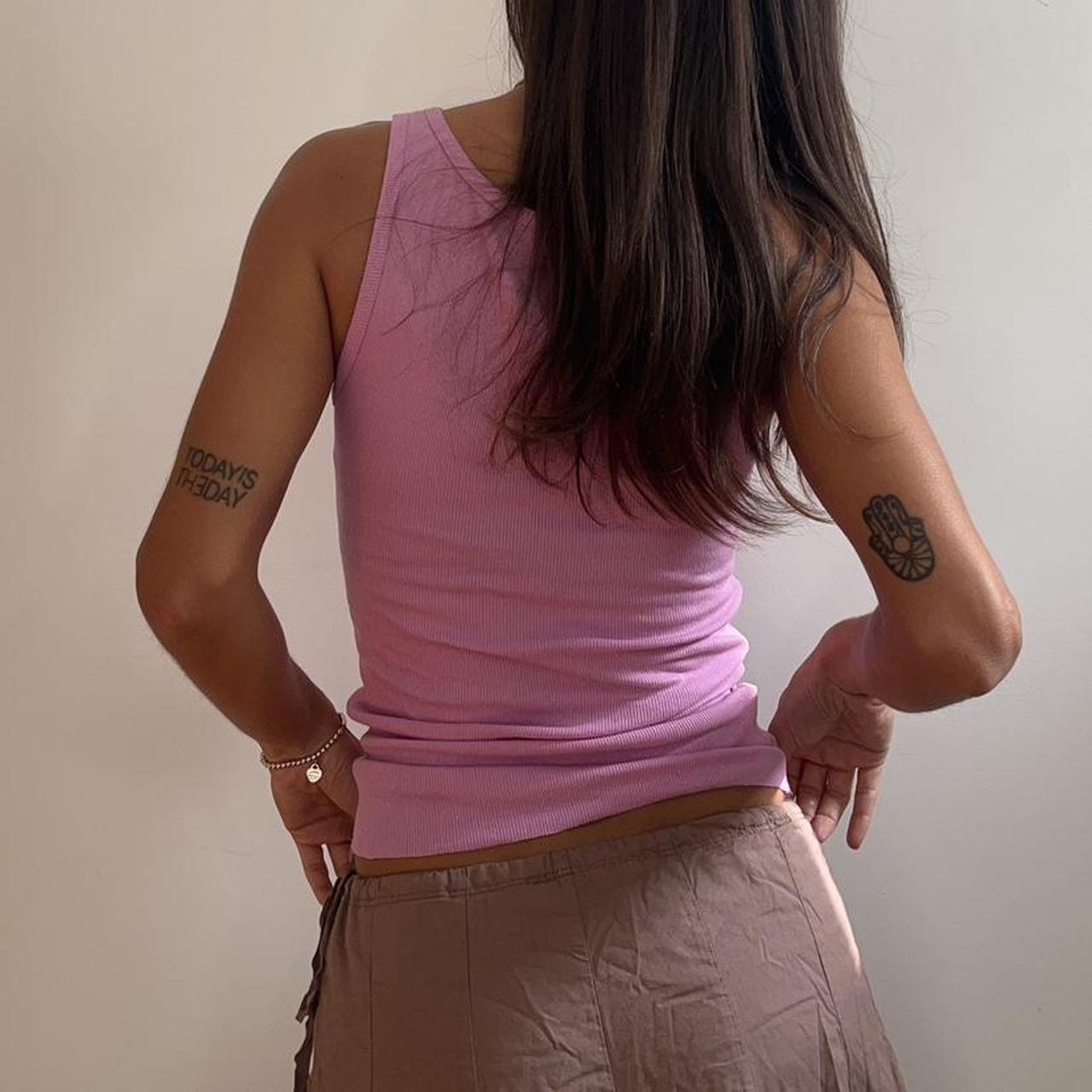 Pink skin-tight cami - Depop