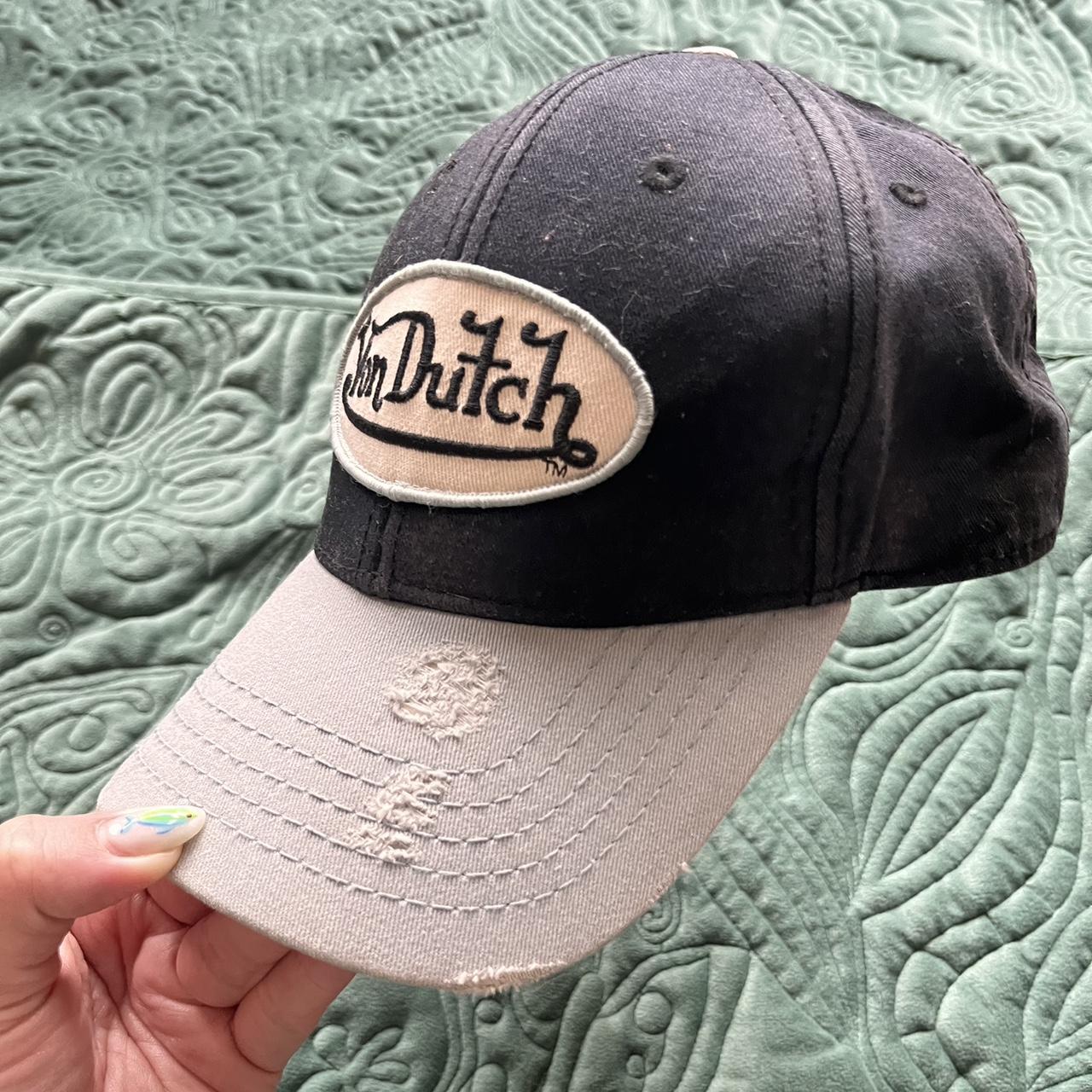 Vintage Von Dutch hat Light blue/navy with some... - Depop