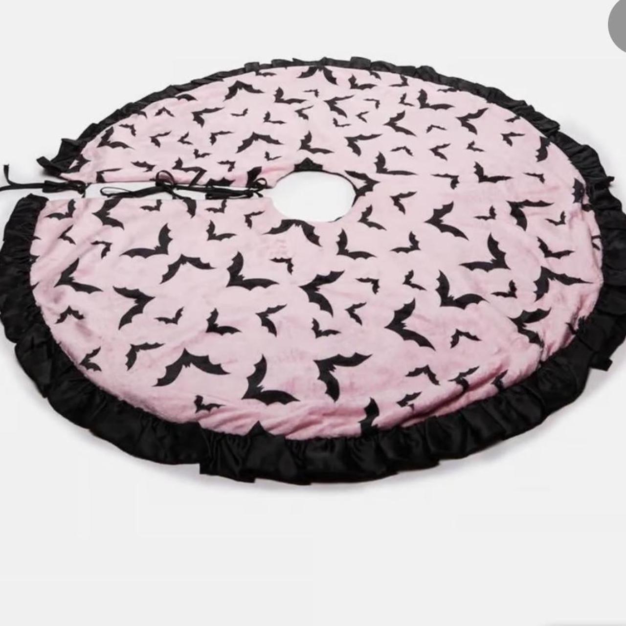 Pink and black bat tree skirt #halloween #batdecor - Depop