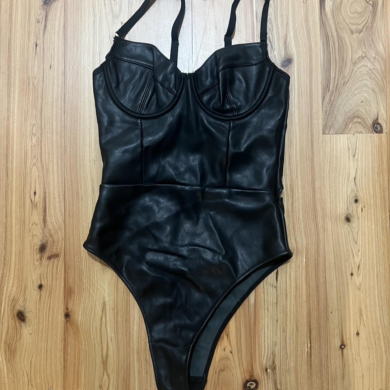 Black House of CB leather bodysuit #leatherbodysuit... | Depop