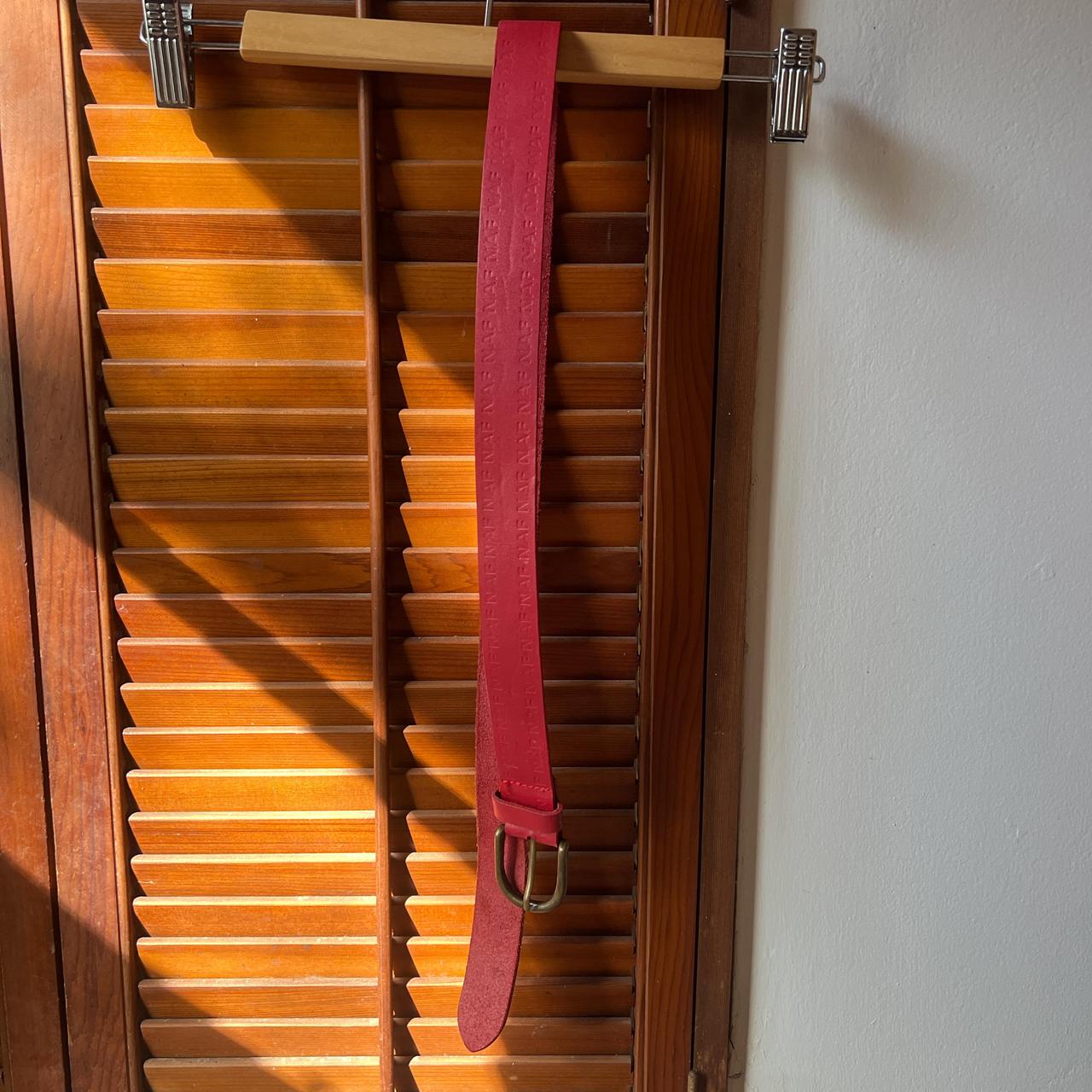NAF NAF red leather belt - in good condition -... - Depop