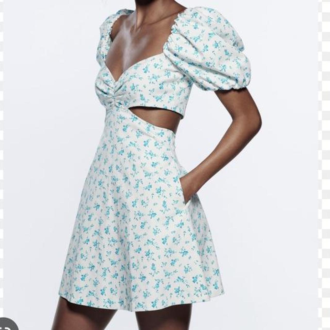 Zara Floral Cut Out Mini Dress Brand new with tags... - Depop