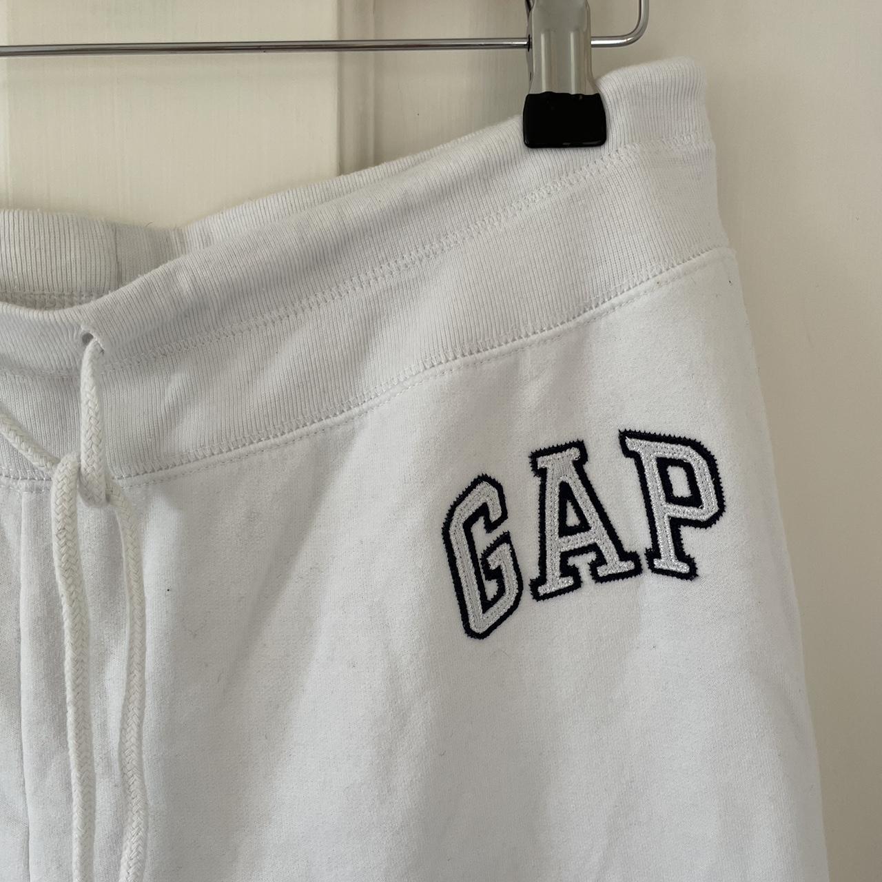 Retro GAP joggers / tracksuit bottoms, white with... - Depop