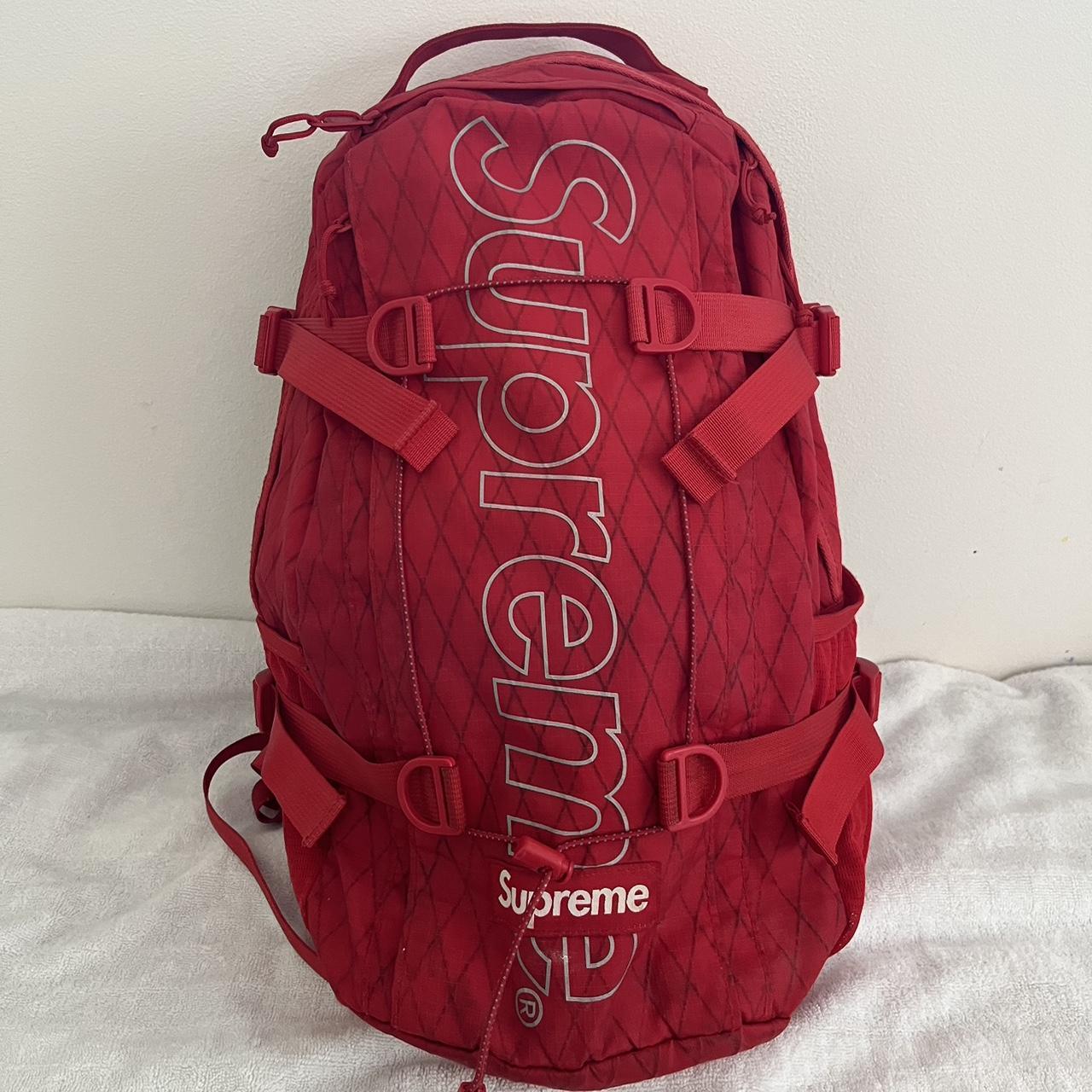 Red Supreme Backpack - Depop
