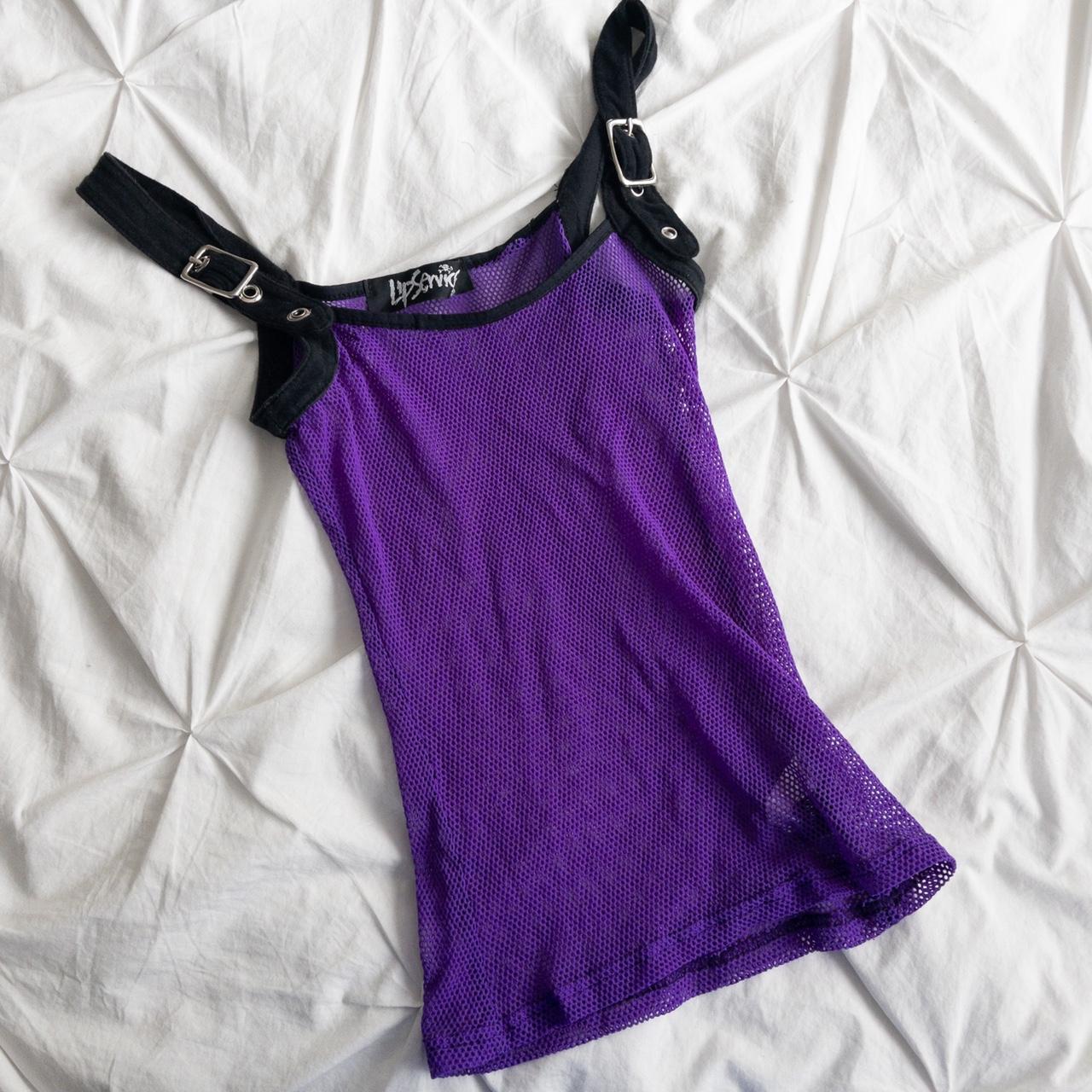 VINTAGE LIP SERVICE MESH BUCKLE TOP SHIPS FREE... - Depop