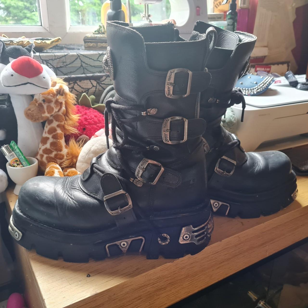 authentic newrock boots Reactor M-373 barely worn... - Depop