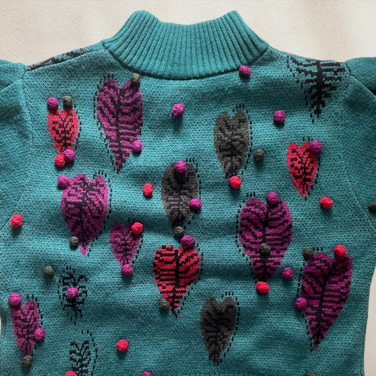 Farm Rio Women's Green and Red Jumper | Depop