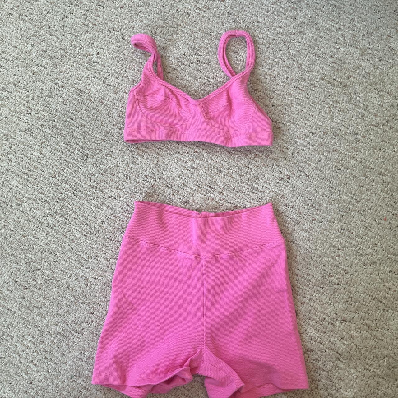 adika pink set bubble gum pink like skims size s... - Depop