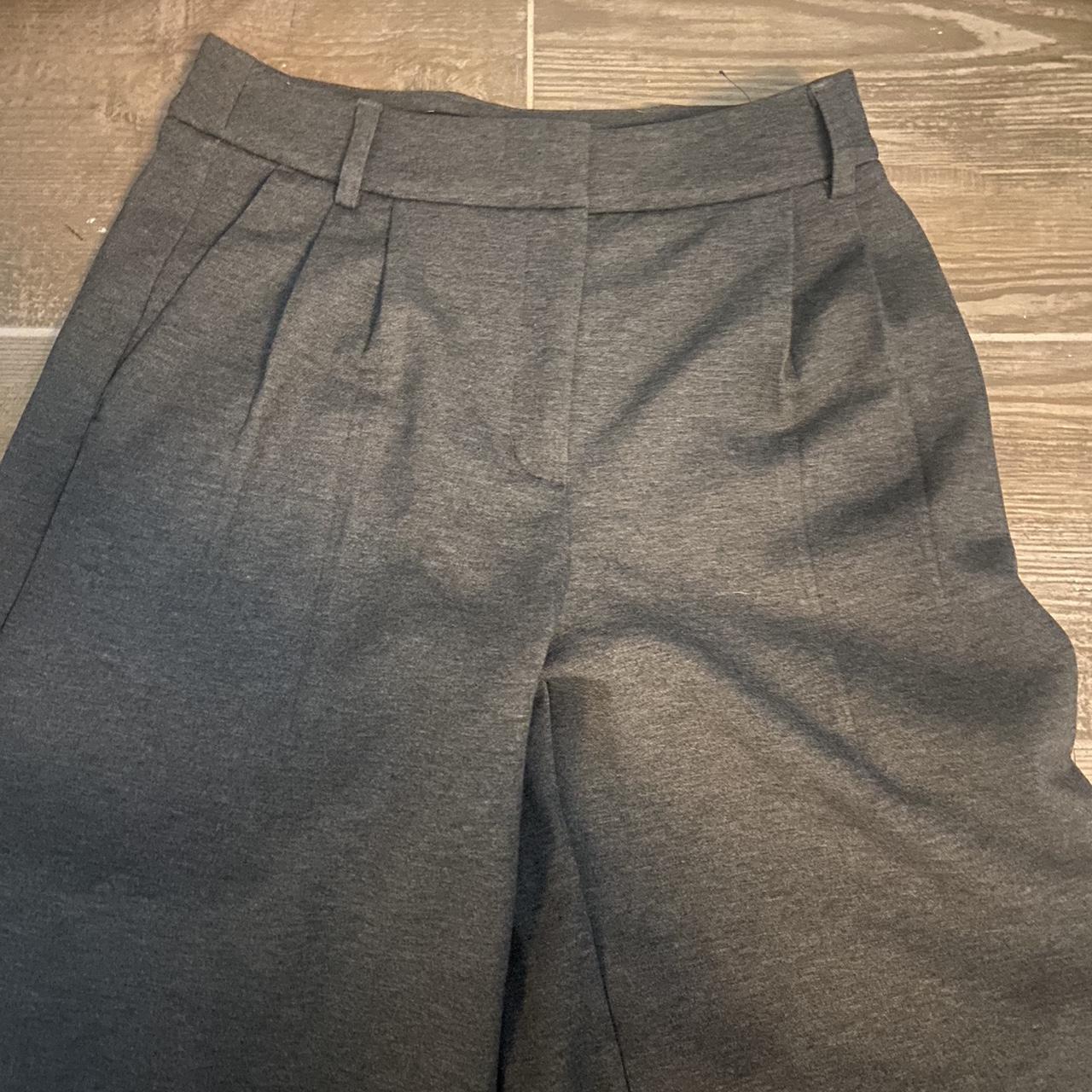 express grey wool wide leg pants never worn and... - Depop