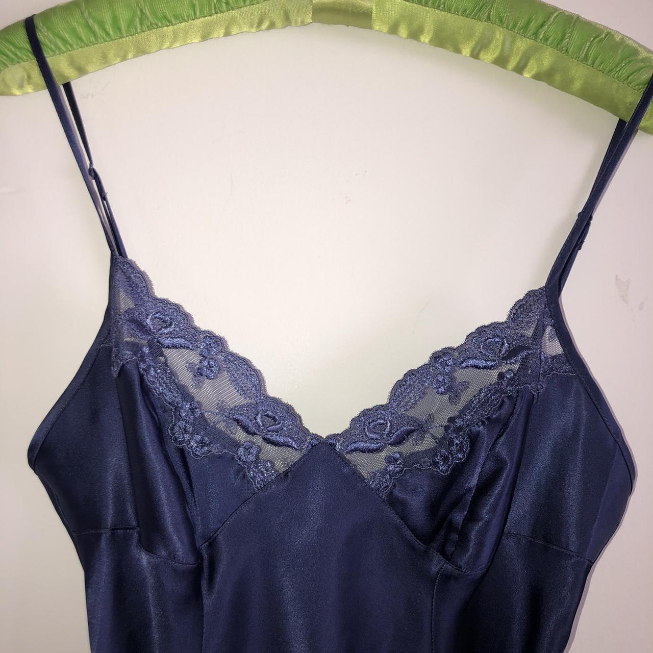 Victoria's Secret Baby Blue Satin Lace Trim Lingerie... - Depop