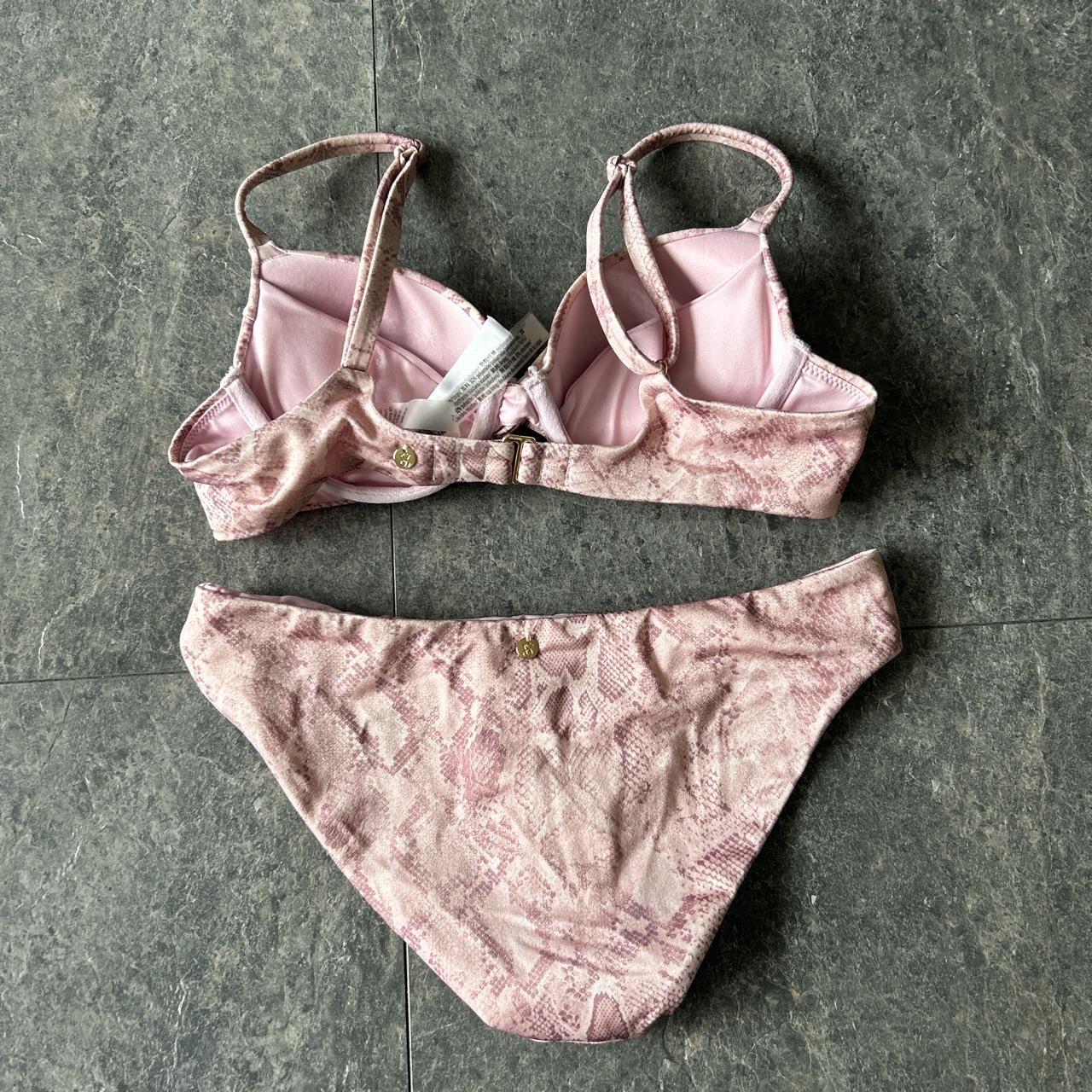 Victoria Secret snakeskin pink bikini Size 34A top... - Depop