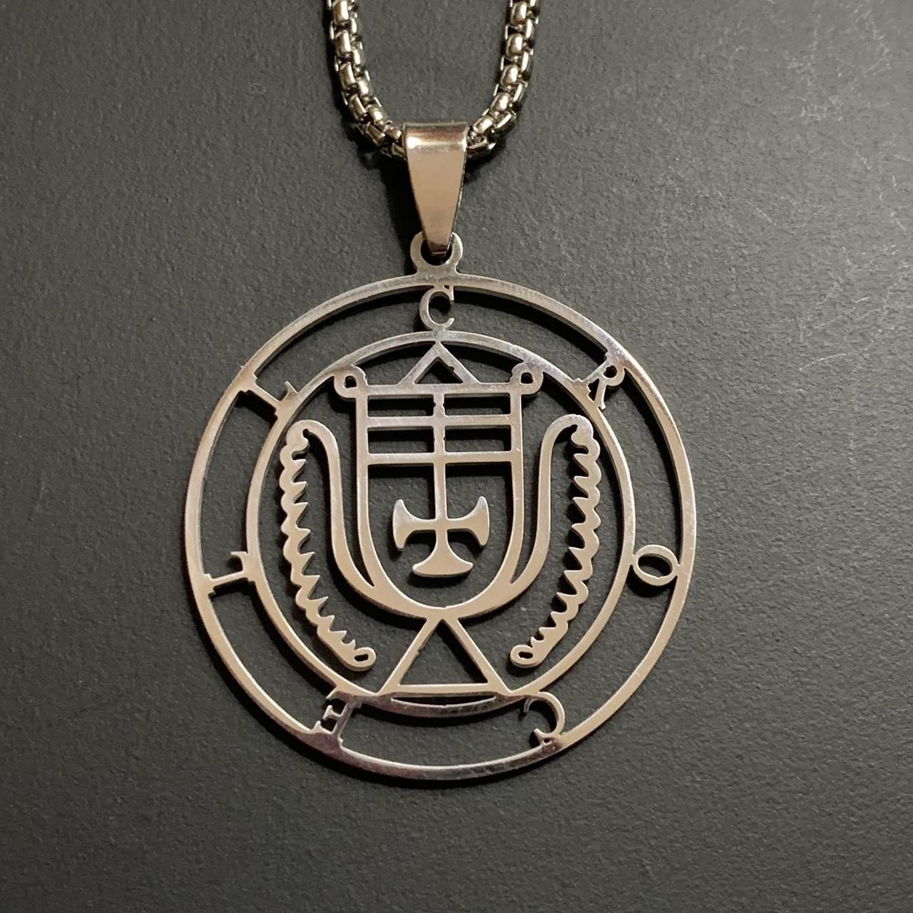 Demon Sigil Duke Crocell Silver Stainless Steel... - Depop