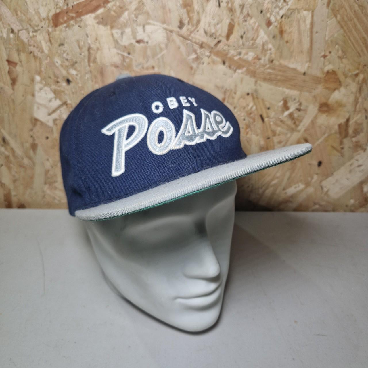 Obey Posse navy and grey snap back In excellent... - Depop