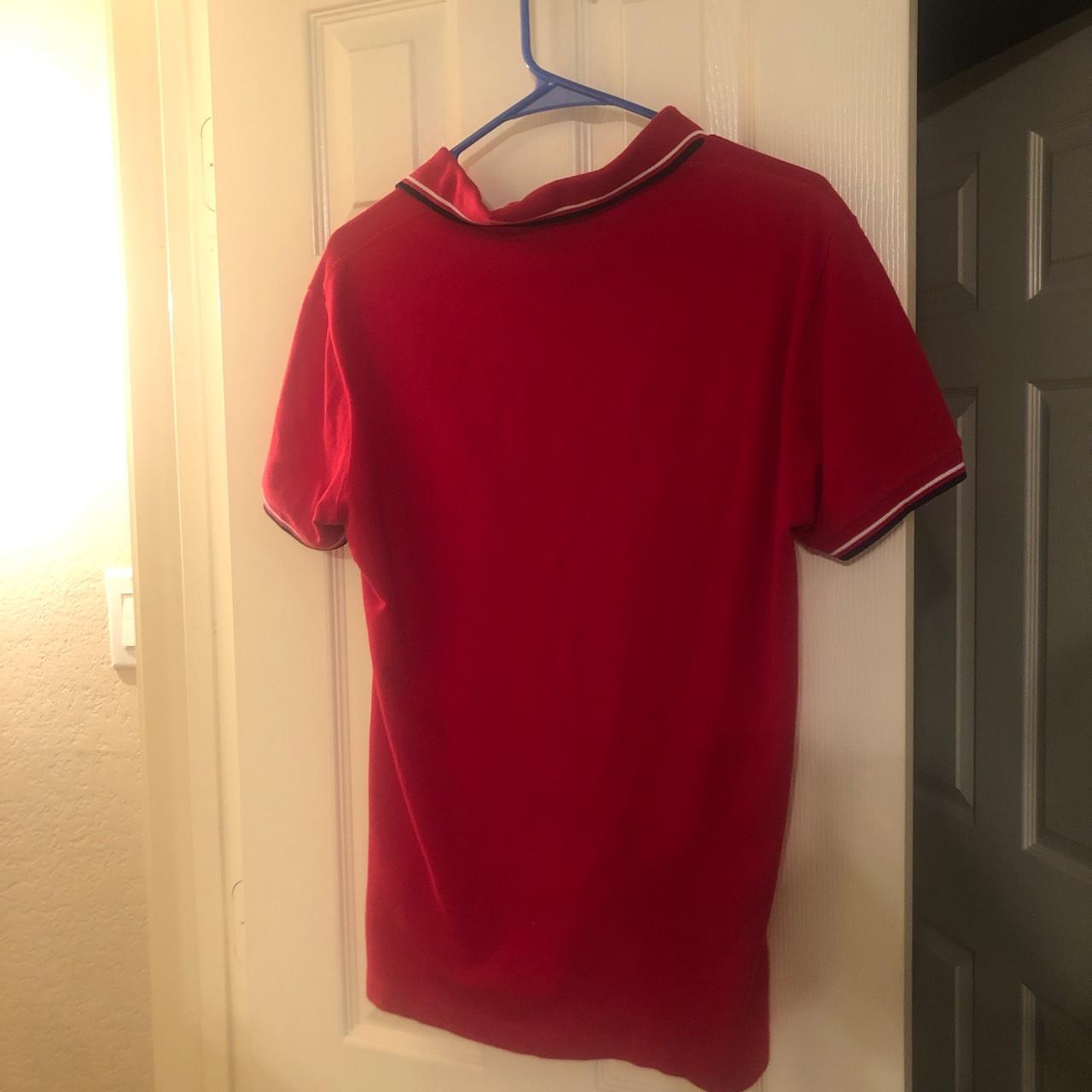 red fred perry polo M like new never worn/washed - Depop